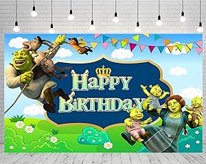 Amazon | SOPAK Green Shrek Backdrop for Happy Birthday Party ...