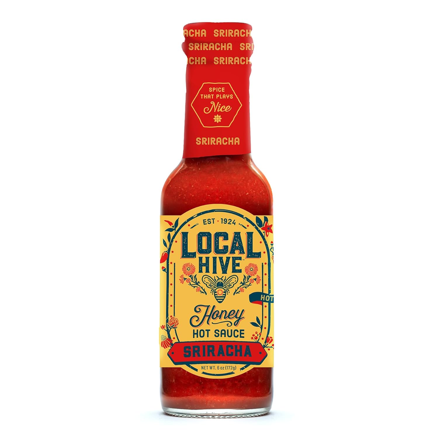 Amazon.com : LOCAL HIVE Sriracha Honey Hot Sauce, 6 OZ : Grocery ...
