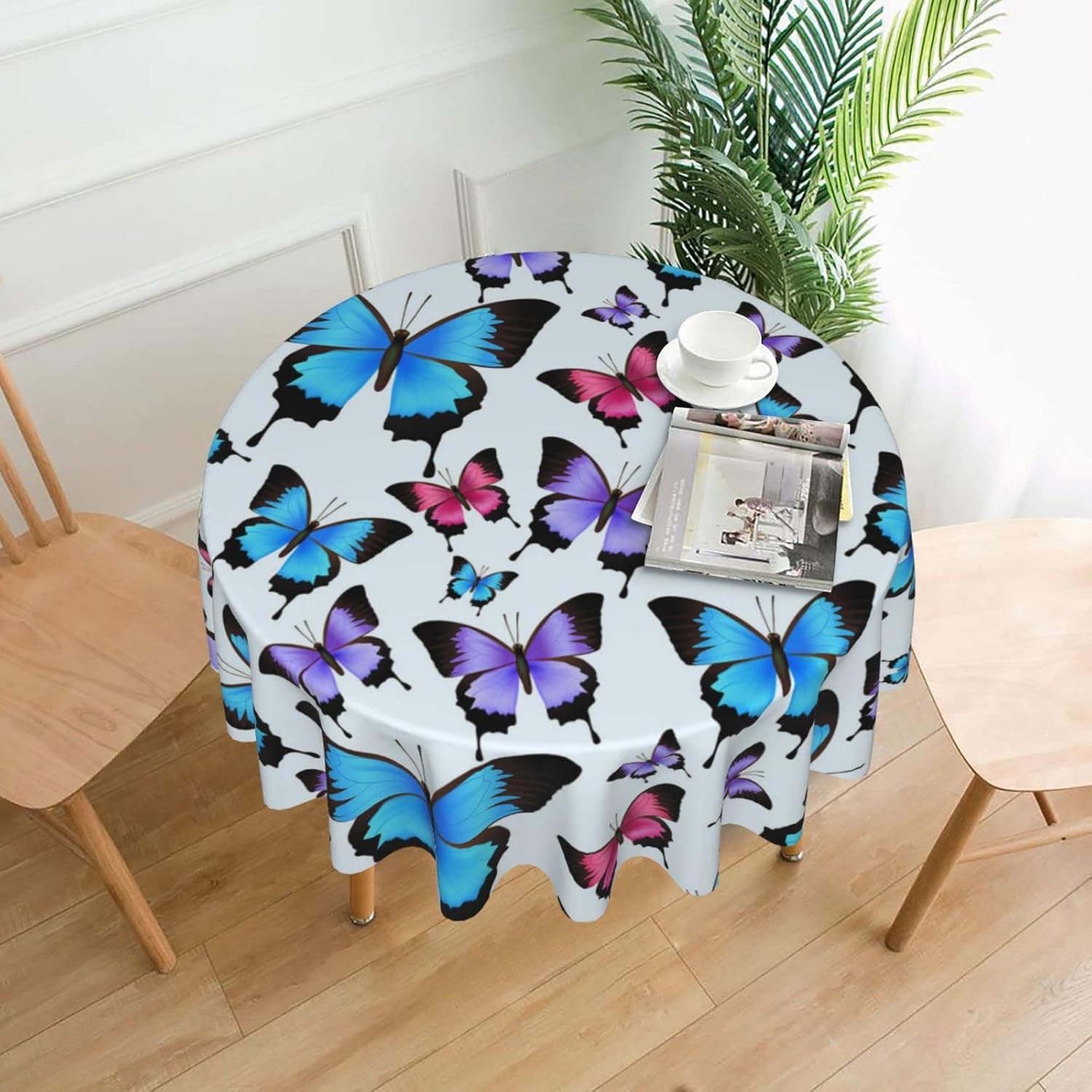 Amazon.com: PIONBLANK Butterfly Table Cloth 60 Inch Washable Table ...