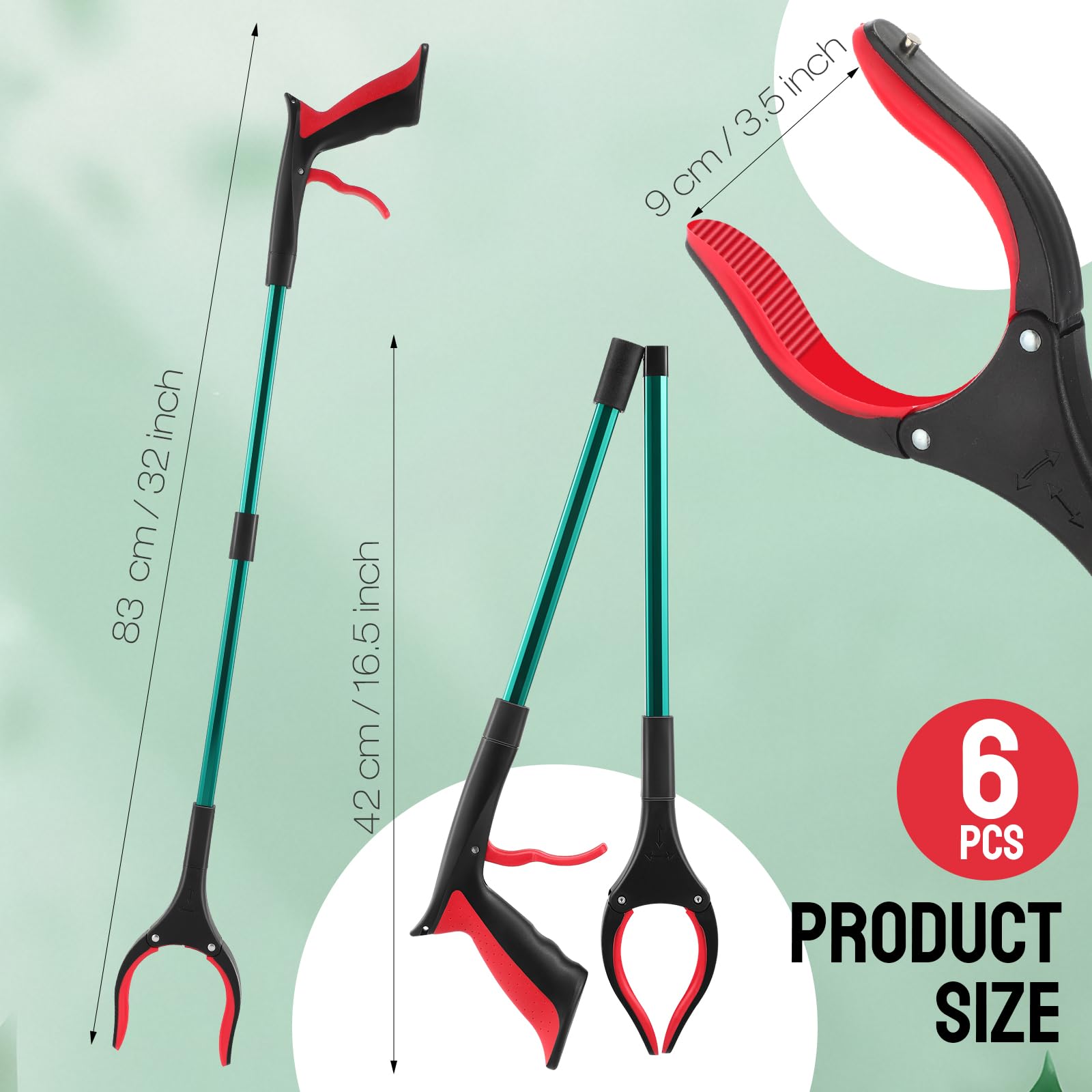 Snapklik.com : 6 Pack Trash Grabber Reacher Tool For Elderly, 32 ...