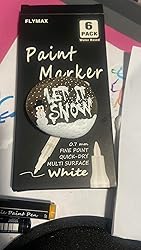 Amazon.com: FLYMAX White Paint Pen, 6 Pack 0.7mm Acrylic White ...