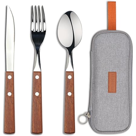 Amazon.com: PREMIUM QUALITY Stainless Steel travel utensils with case ...