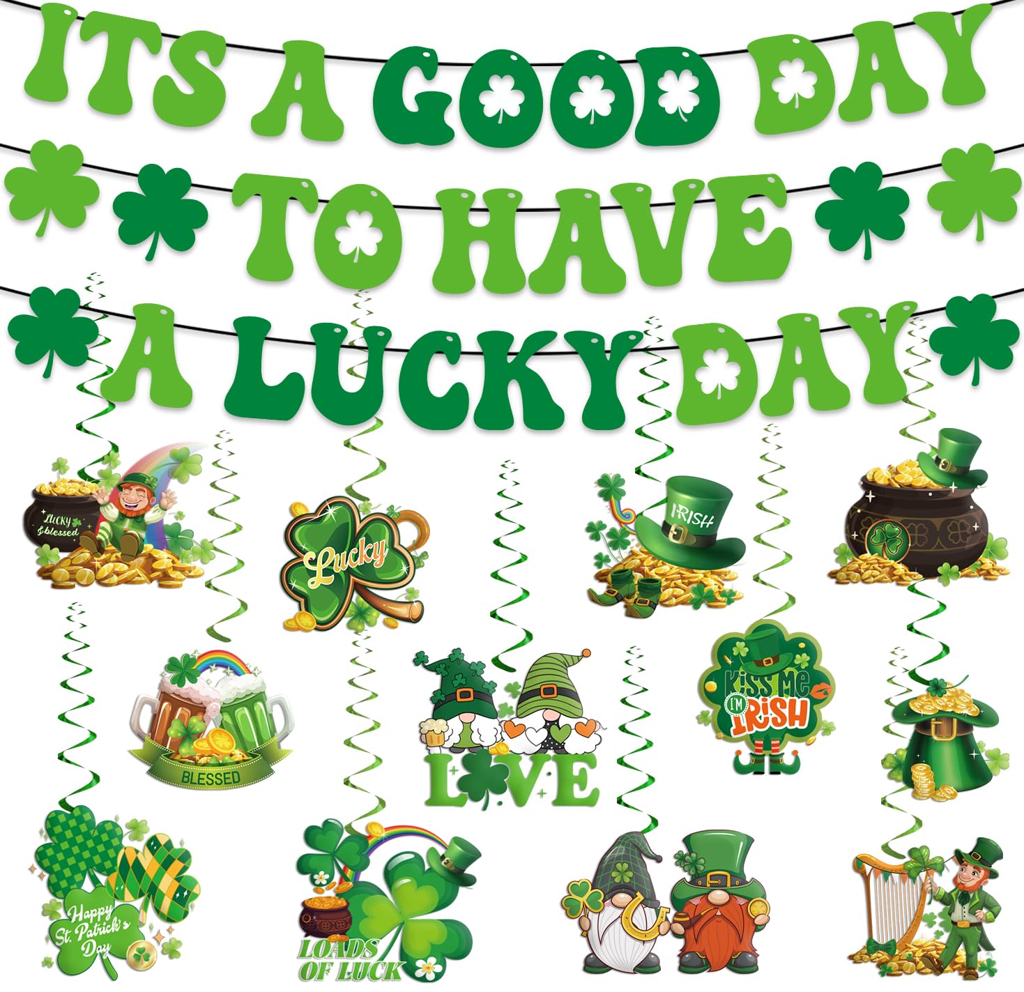 Amazon.com: Saint Patricks Day Decorations Banner Set Include Need DIY ...