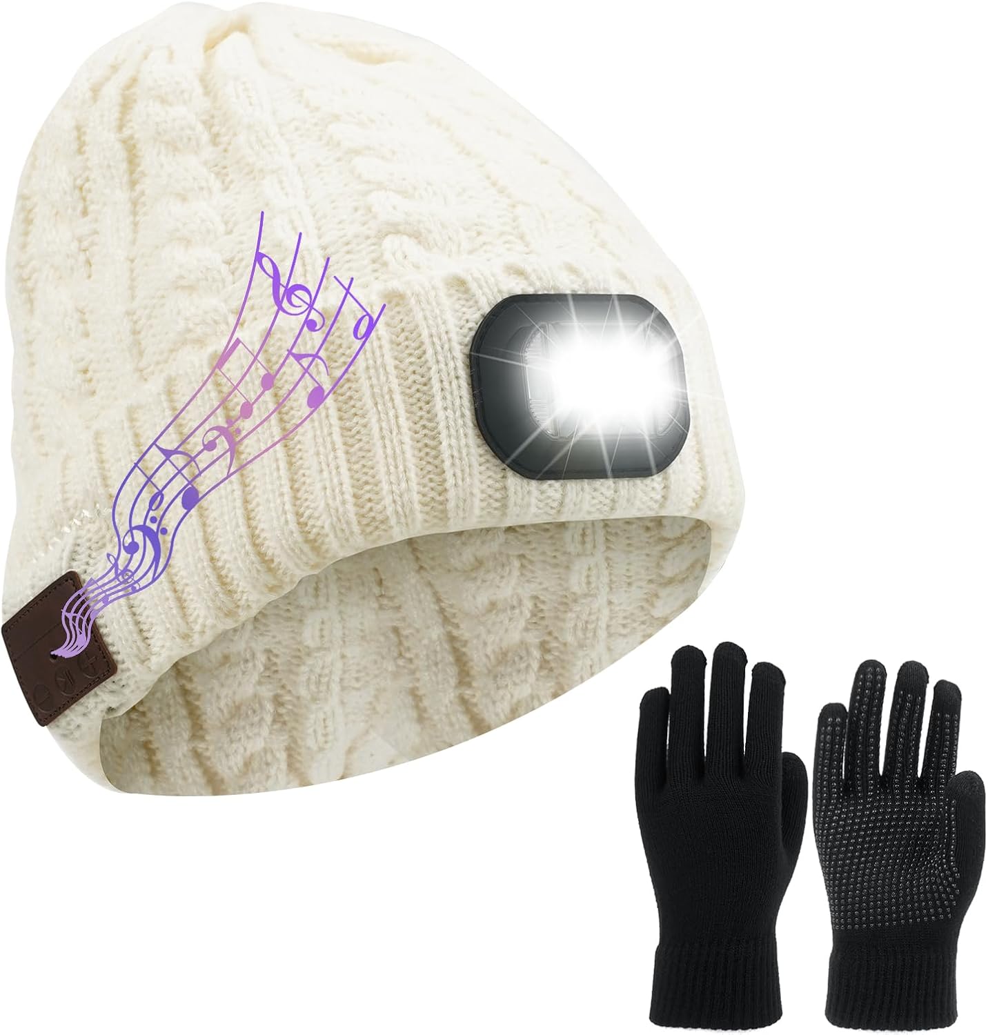 Bestcool Bluetooth Beanie Hat with LED Light, Musical Knitted Cap ...