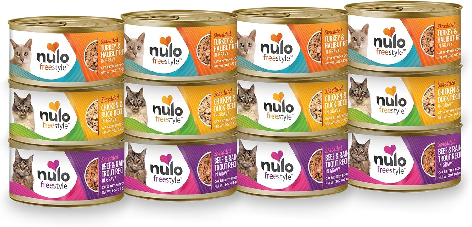 mar 17;2027)Nulo Freestyle Shredded Canned Wet Cat Food Variety Bundle ...