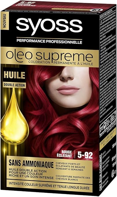 Syoss Oléo Supreme Permanent Hair Colour 5-92 Sparkling Red : Amazon.co ...