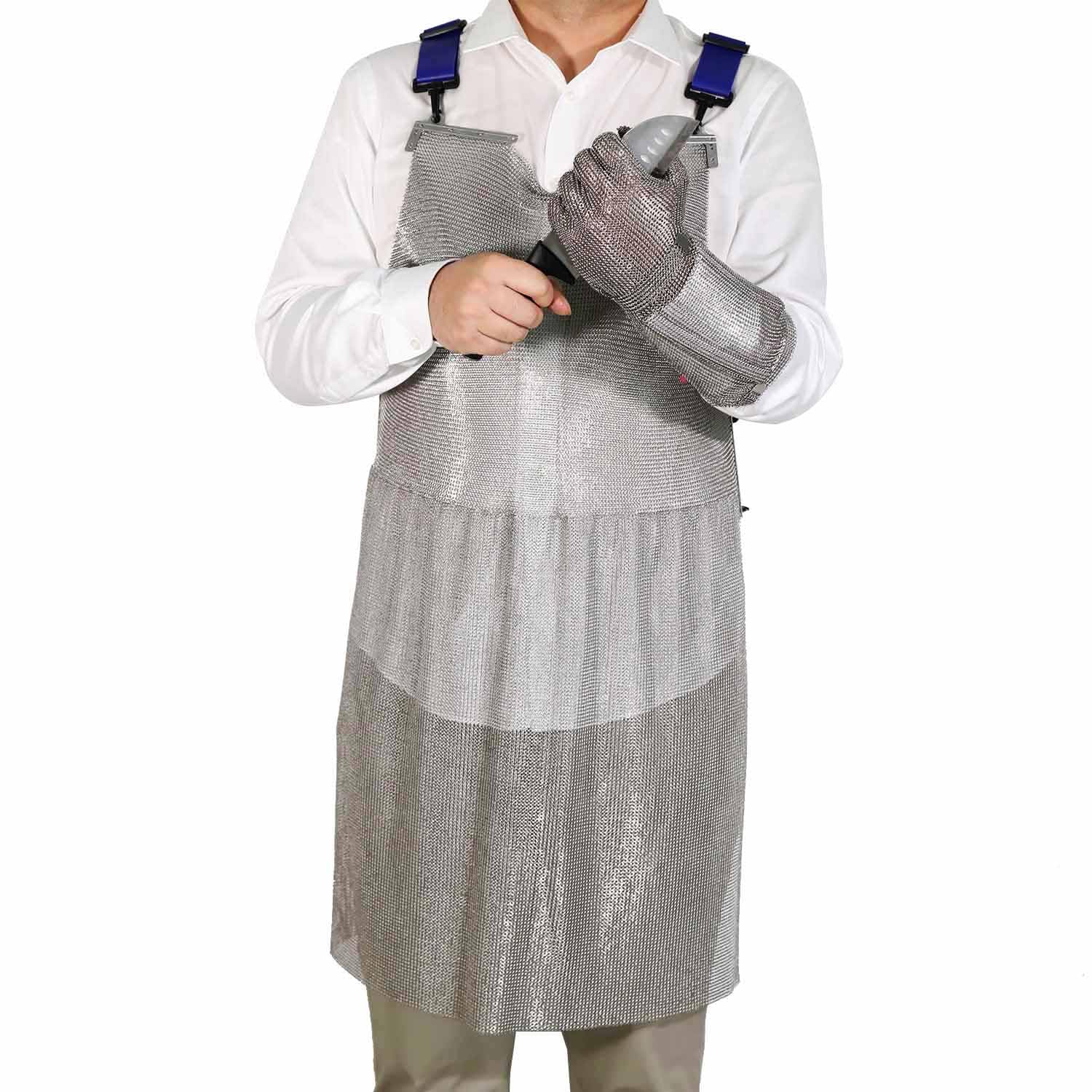 Amazon.com: RETON-PPE Chainmail apron with Long Sleeve Chainmail Glove ...