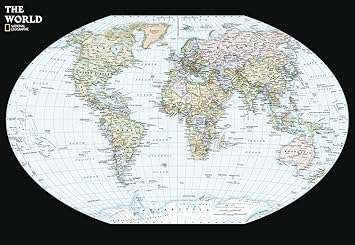 World Contemporary Wall Map - Compact – 23.25 x 16 in – Laminated ...