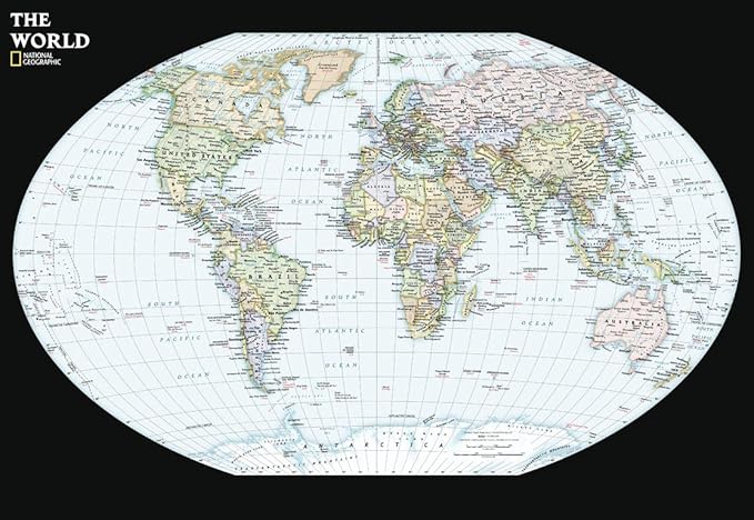World Contemporary Wall Map - Compact – 23.25 x 16 in – Laminated ...