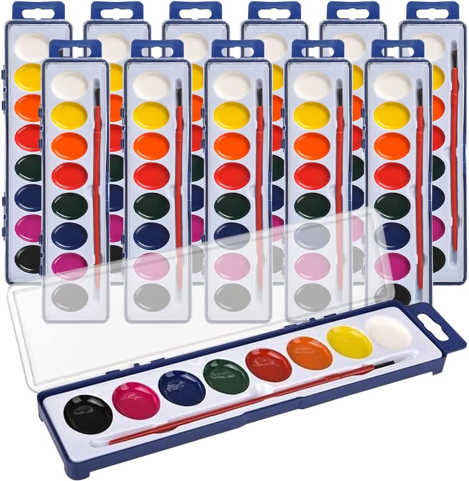 Amazon.com: 42 Pack Watercolor Paint Set for Kids, 12 Colors ...
