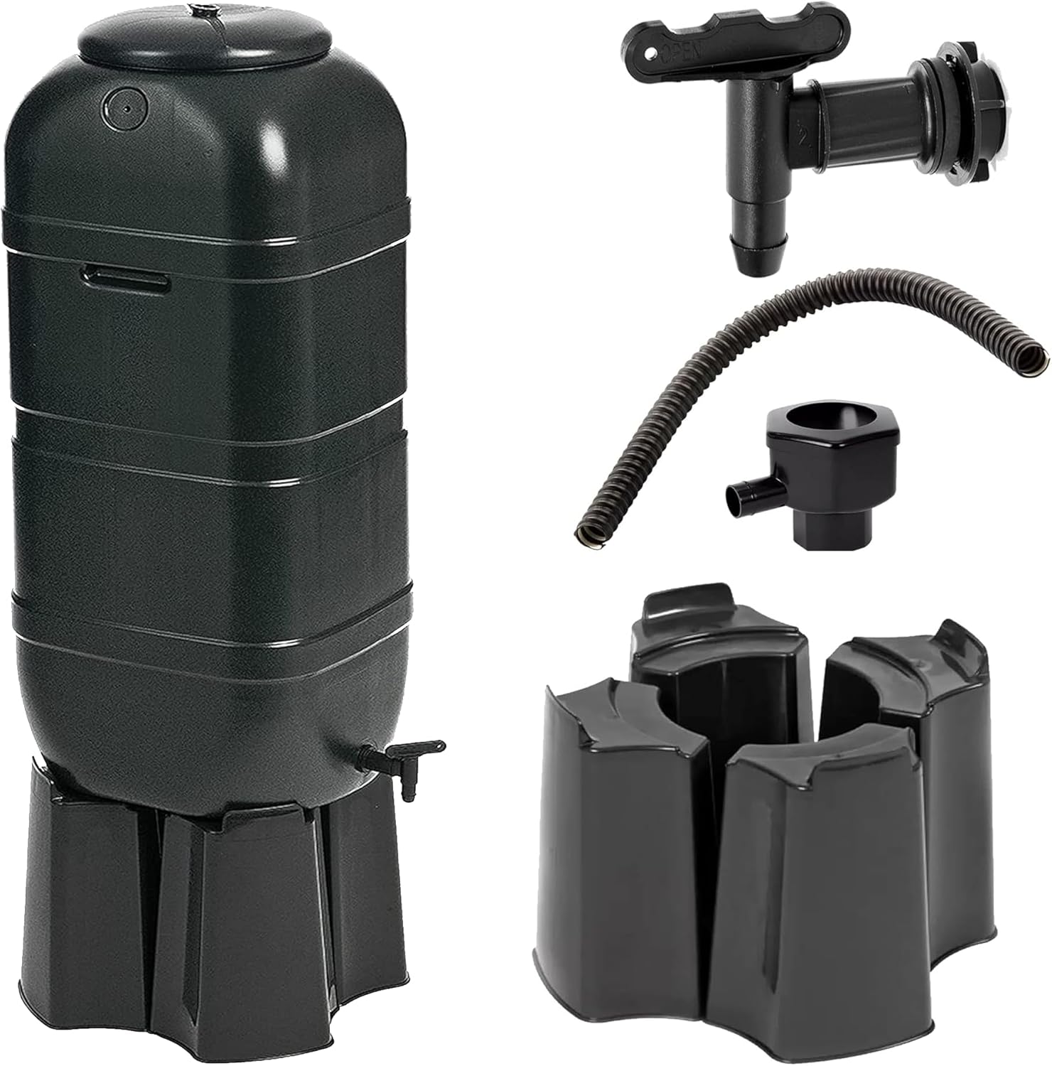 Meown 100L Water Butt | Plastic Garden Water Storage Set with Tap ...