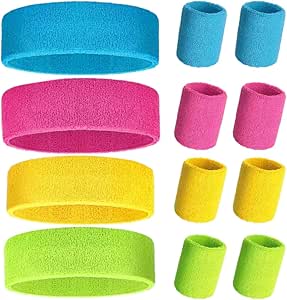Amazon.com: Neon Sweatbands for Women: 12 Pack 80s Headbands and ...