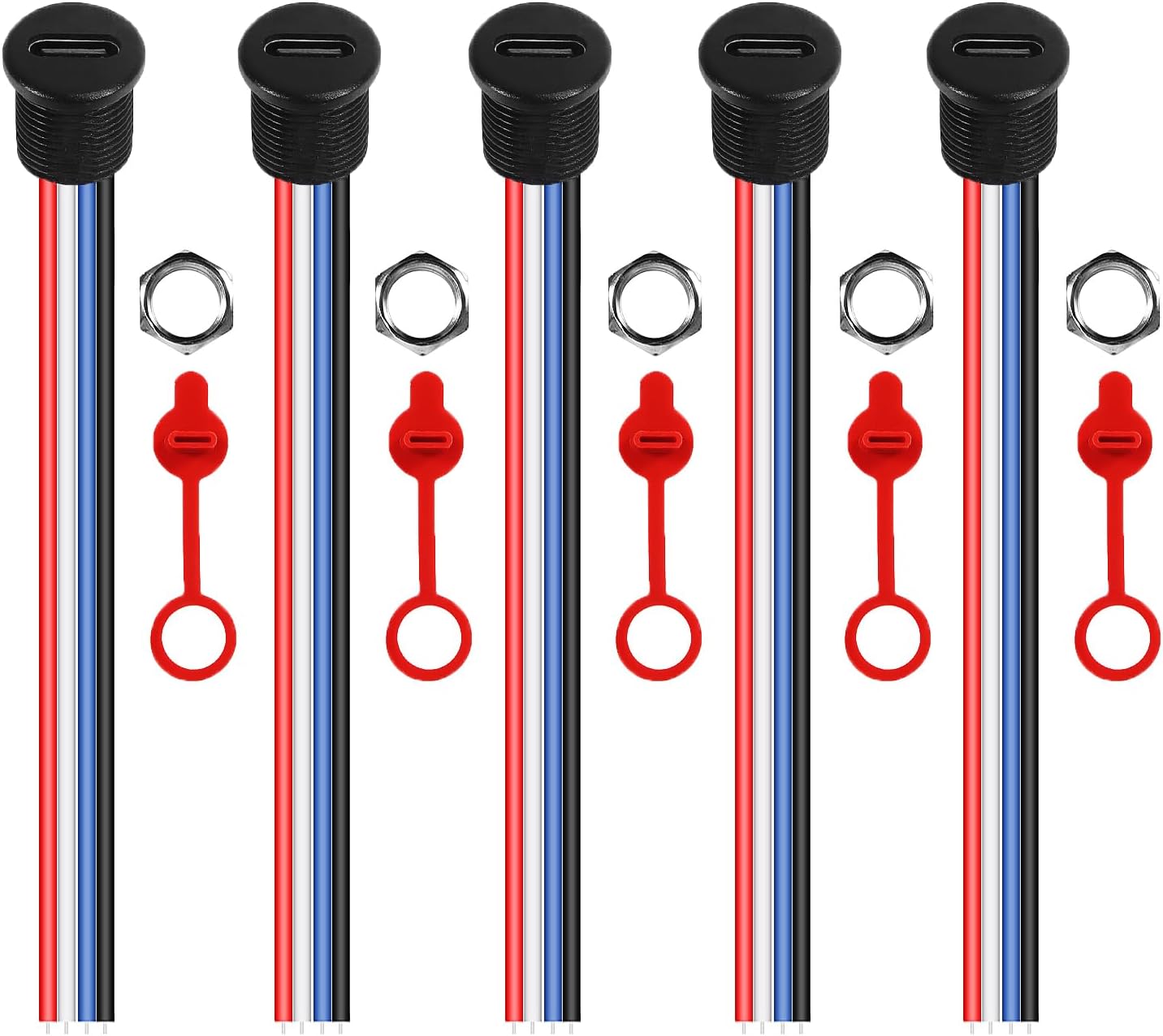 Amazon.com: ALMOCN 5PCS Type-C Female Chassis 4 Pin Type-C Female ...