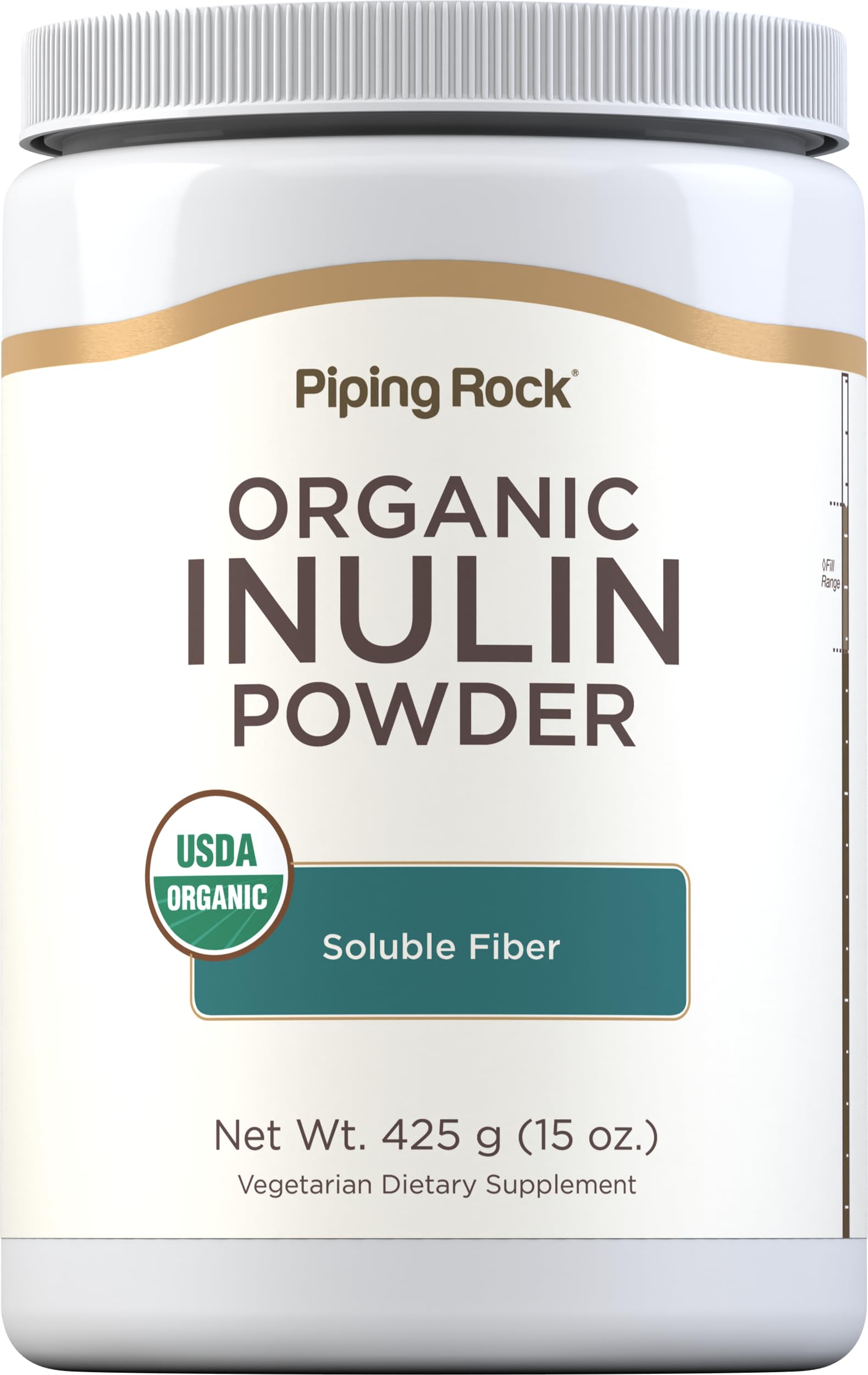 Piping Rock Organic Inulin Powder 15 Oz Soluble Fiber Supplement ...