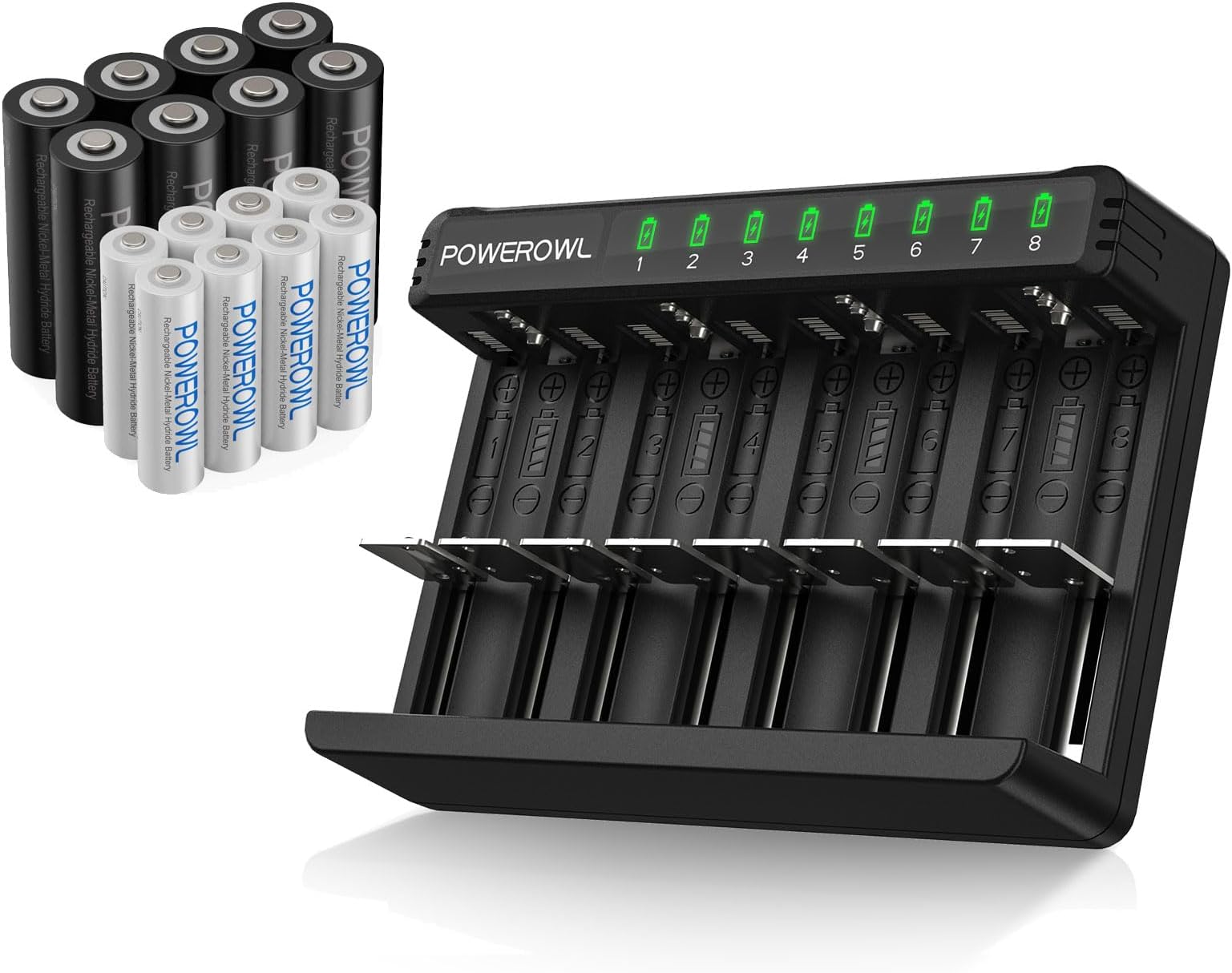 Amazon.com: POWEROWL Rechargeable AA&AAA Batteries with Battery Charger ...