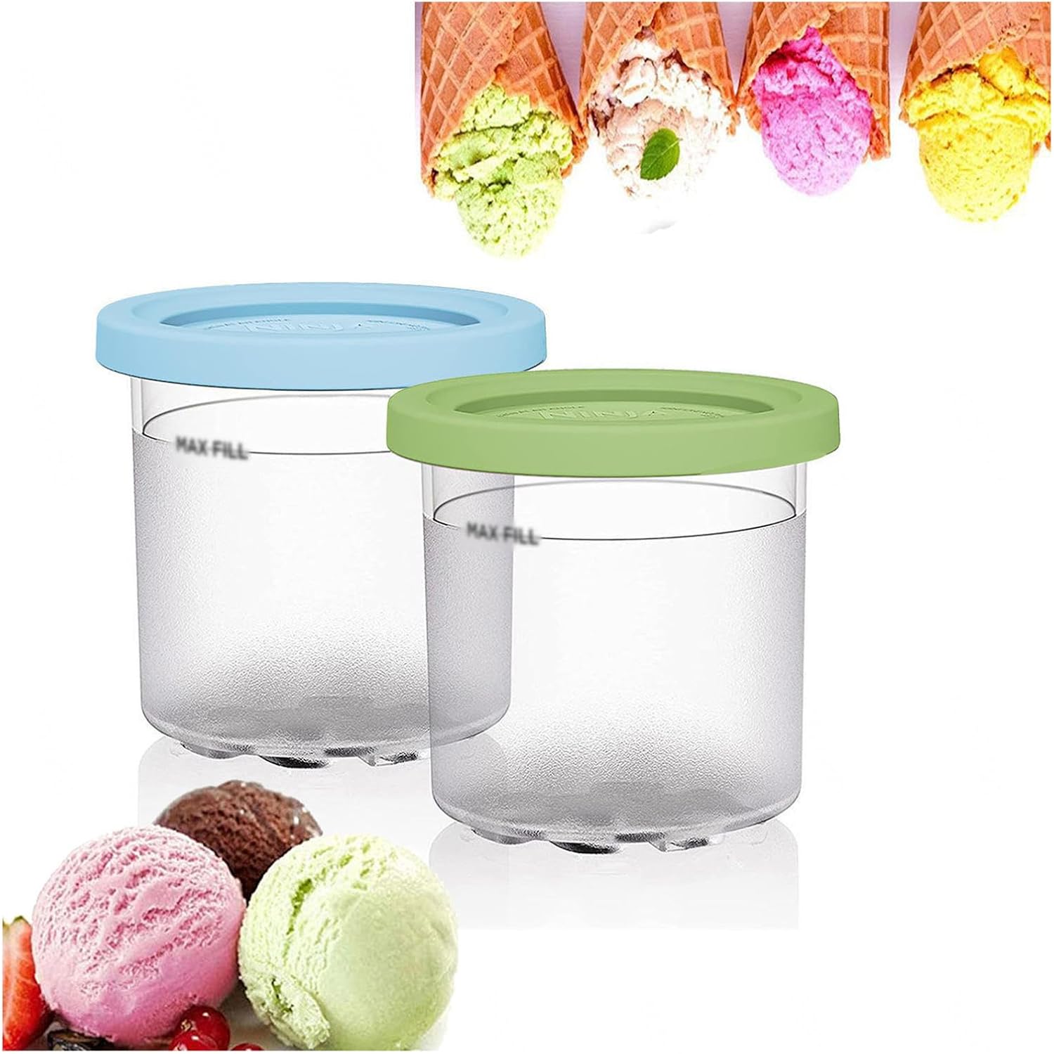 VRINO 246PCS Creami Pint Containers, for Ninja Creami Pint Containers ...