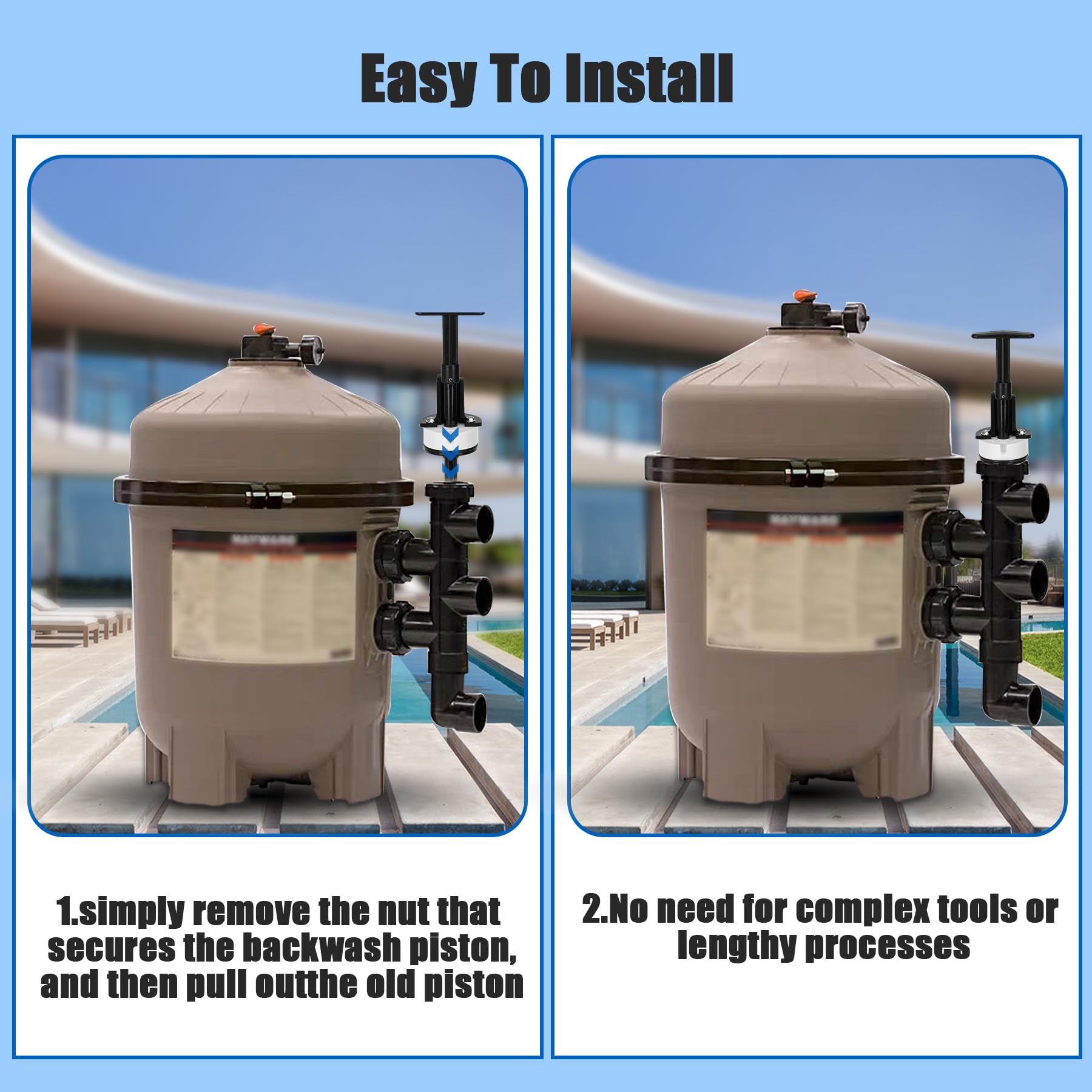 Snapklik.com : 273241 Piston Rod Assembly For 2 Inch PVC Slide Pool And ...