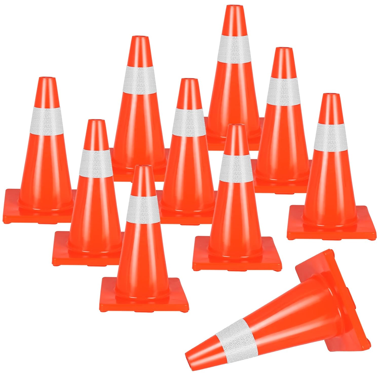 Safety Cones 5-Pack 18-Inch Traffic Cones - Bright Safety Markers For ...