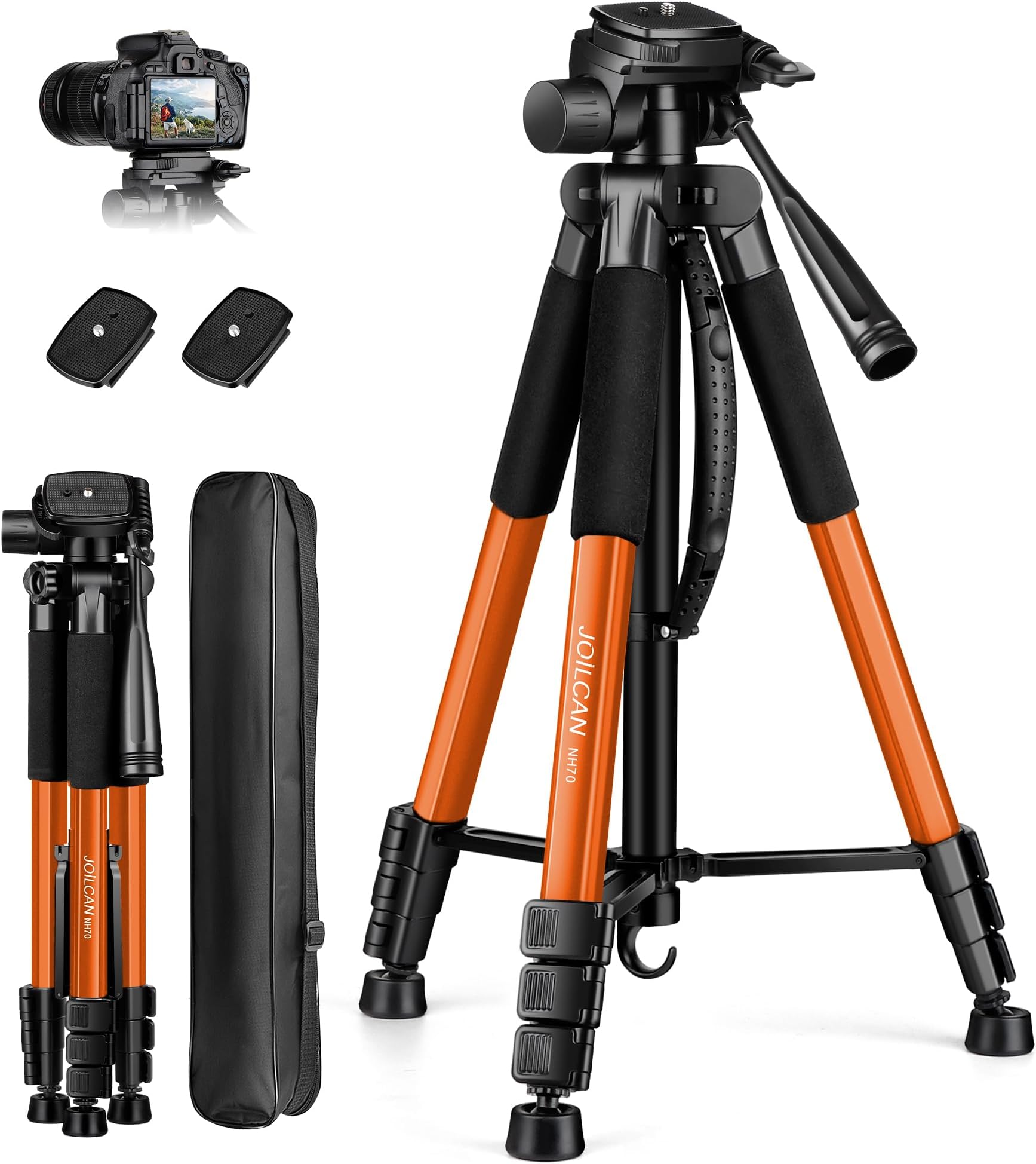 Amazon.com : SUNPAK(R) 620-540DLX 5400DLX 54"" Tripod with 3-Way Pan ...