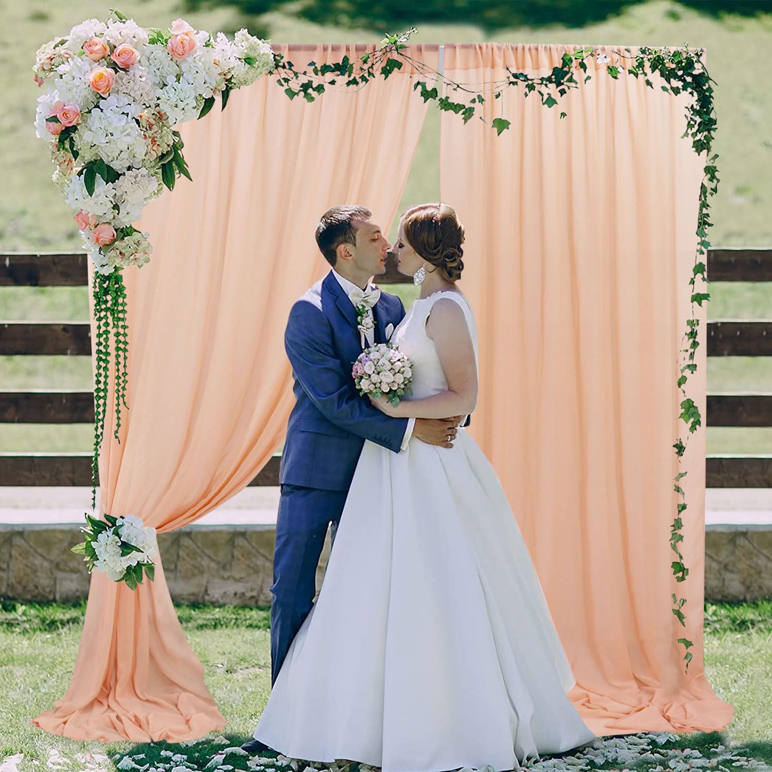 Snapklik.com : Sheer Backdrop Curtains 2 Panels 10x10FT Tulle Curtain ...