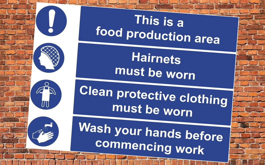 Health Safety Hygiene Food Preparation Area Guidelines Sticker Sign ...