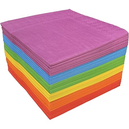 Amazon.com: Resinta 120 Pieces Cocktail Napkin Neon Napkins Beverage ...