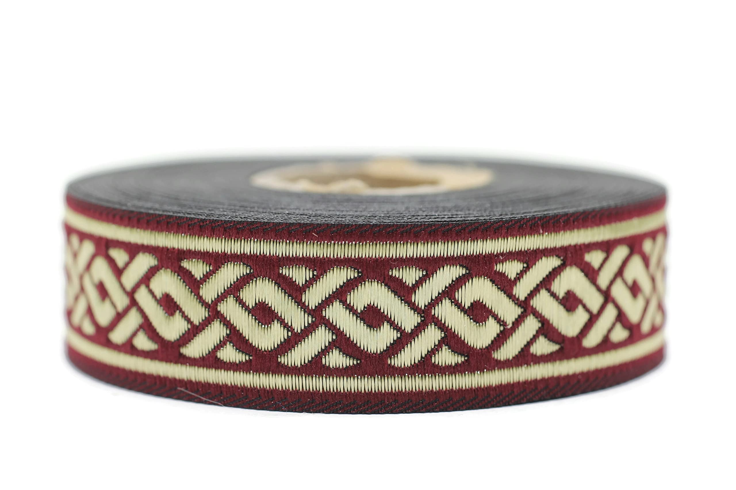 Amazon.com: 11 Yards Spool 0.86" Wide Claret Red & Gold Celtic Knot ...