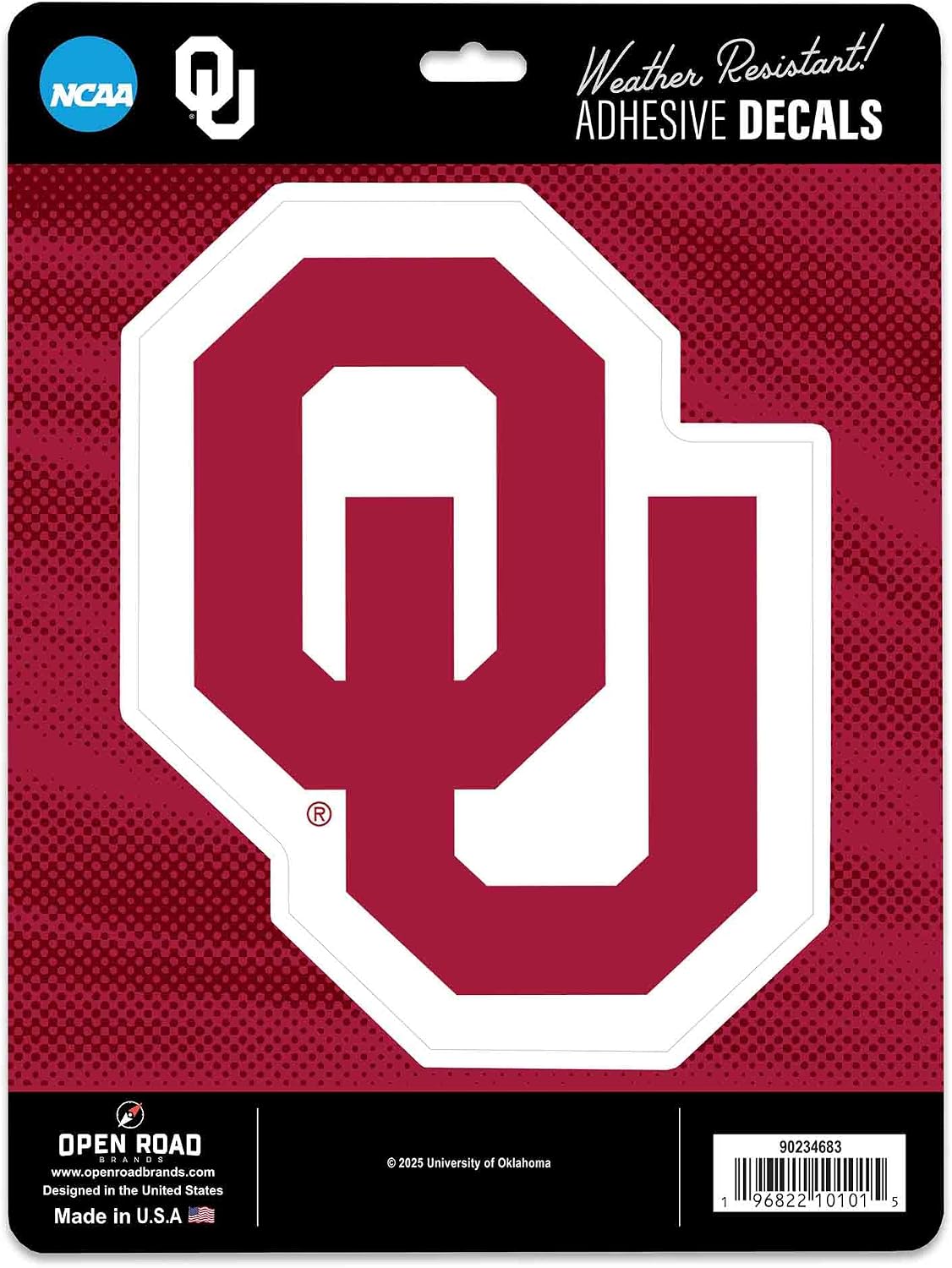 University of Oklahoma Logo Adhesive Vinyl Decal - Fun Sooners Sticker ...
