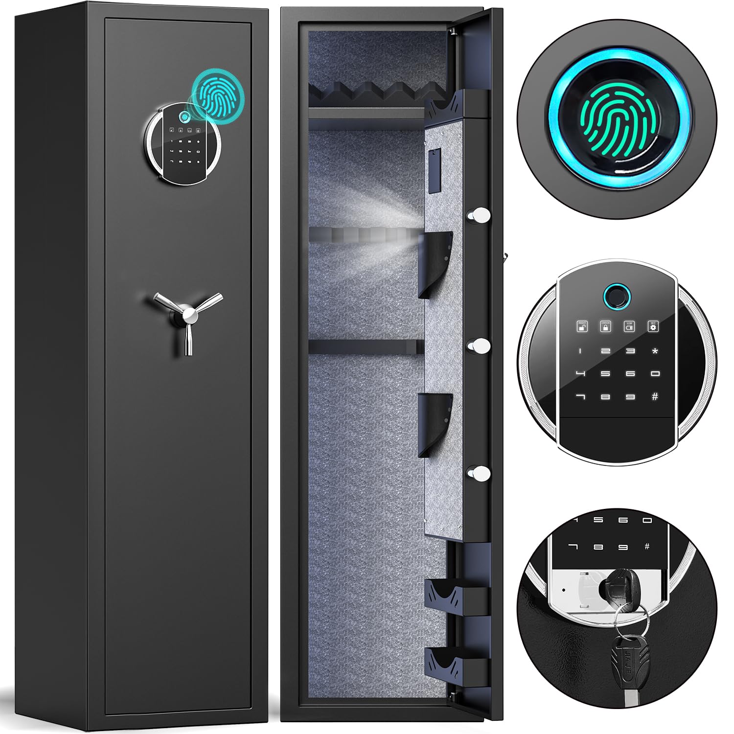 Amazon.com: Omethey Fireproof Gun Safe, 5 Gun Heavy Biometric ...