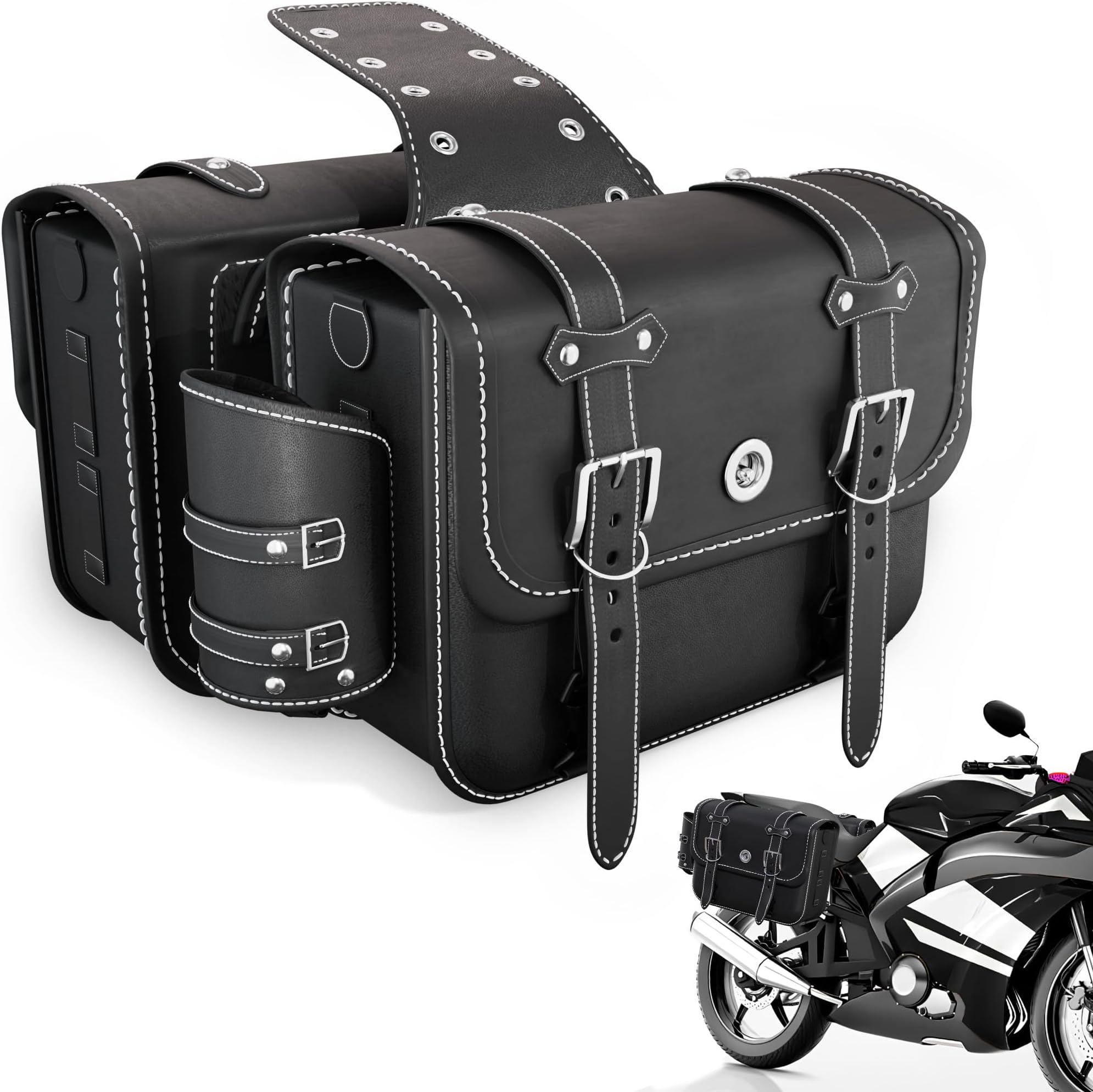 Amazon.com: E-riding 2 Pack Waterproof Motorcycle Saddlebag with A Cup ...