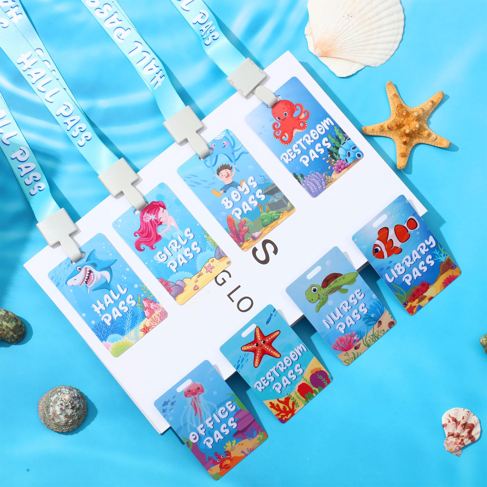 Classroom Passes With Lanyards 8 Set Unbreakable PVC For Classroom ...