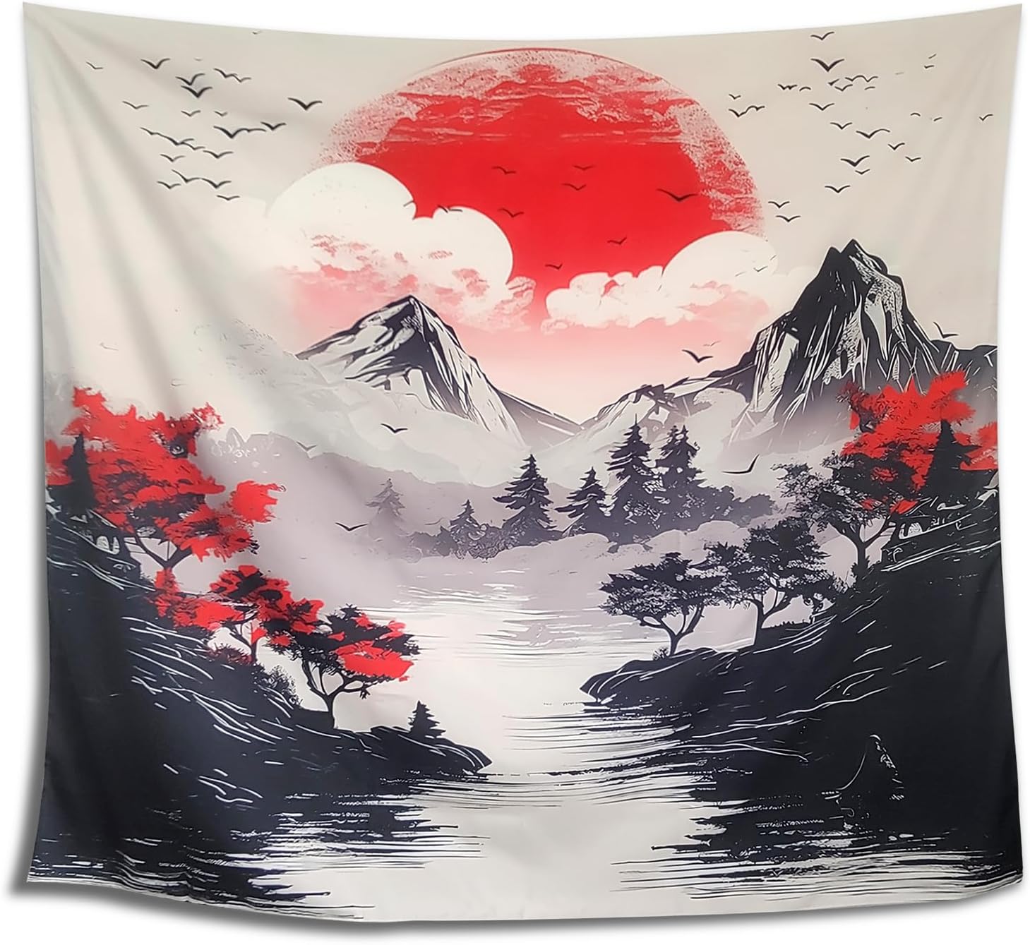Amazon.com: HXYYQQ Japanese Style Tapestry - Landscape Wall Art for ...