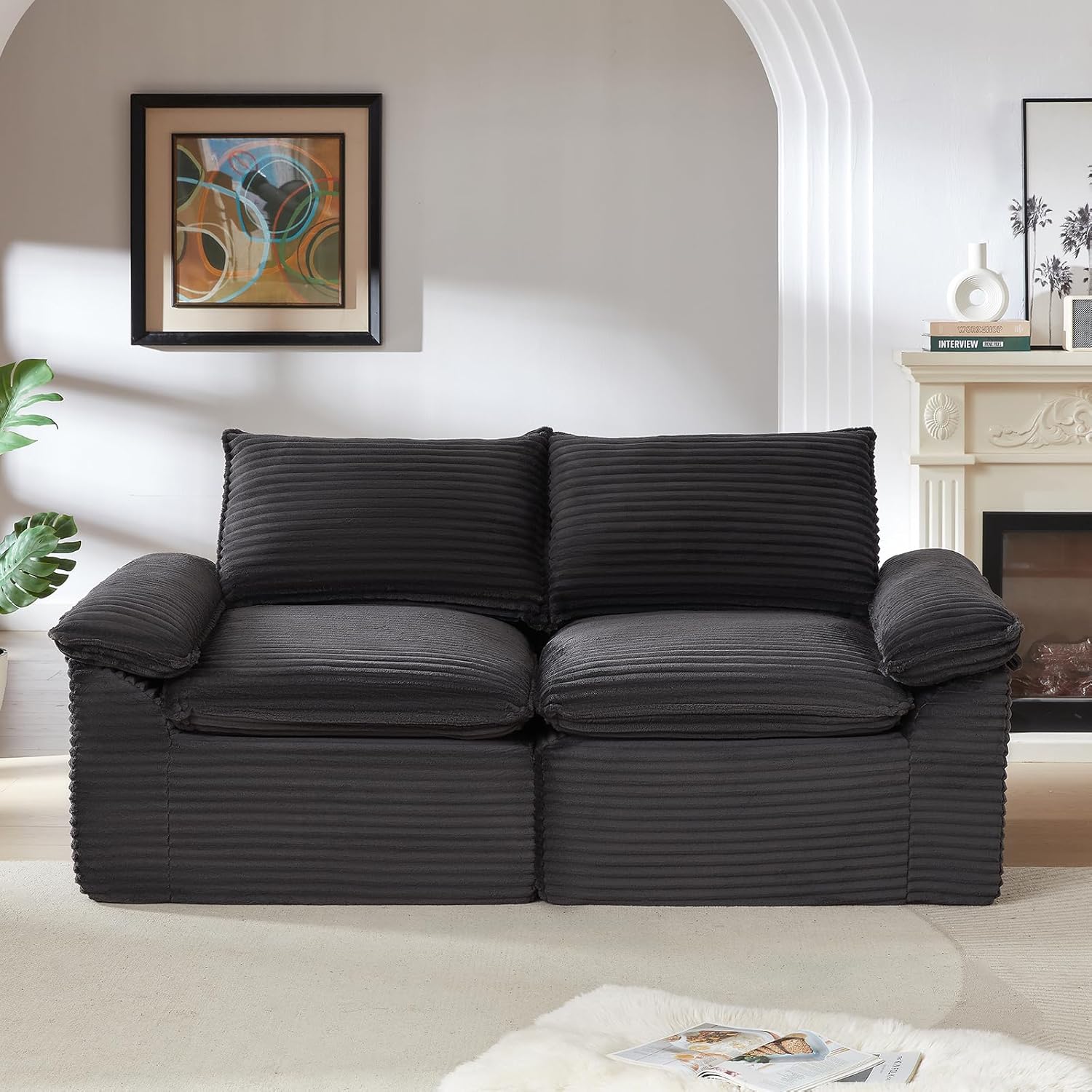 Amazon.com: 80" Cloud Loveseat Sofa, Comfy Boneless Couch with 24.4 ...