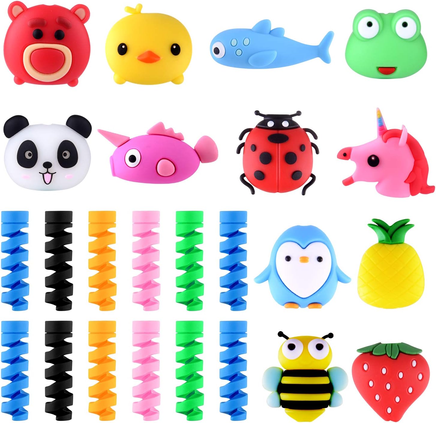 Amazon.com: ZAKVOOR 27 Pieces Cute Cable Protector for iPhone iPad ...