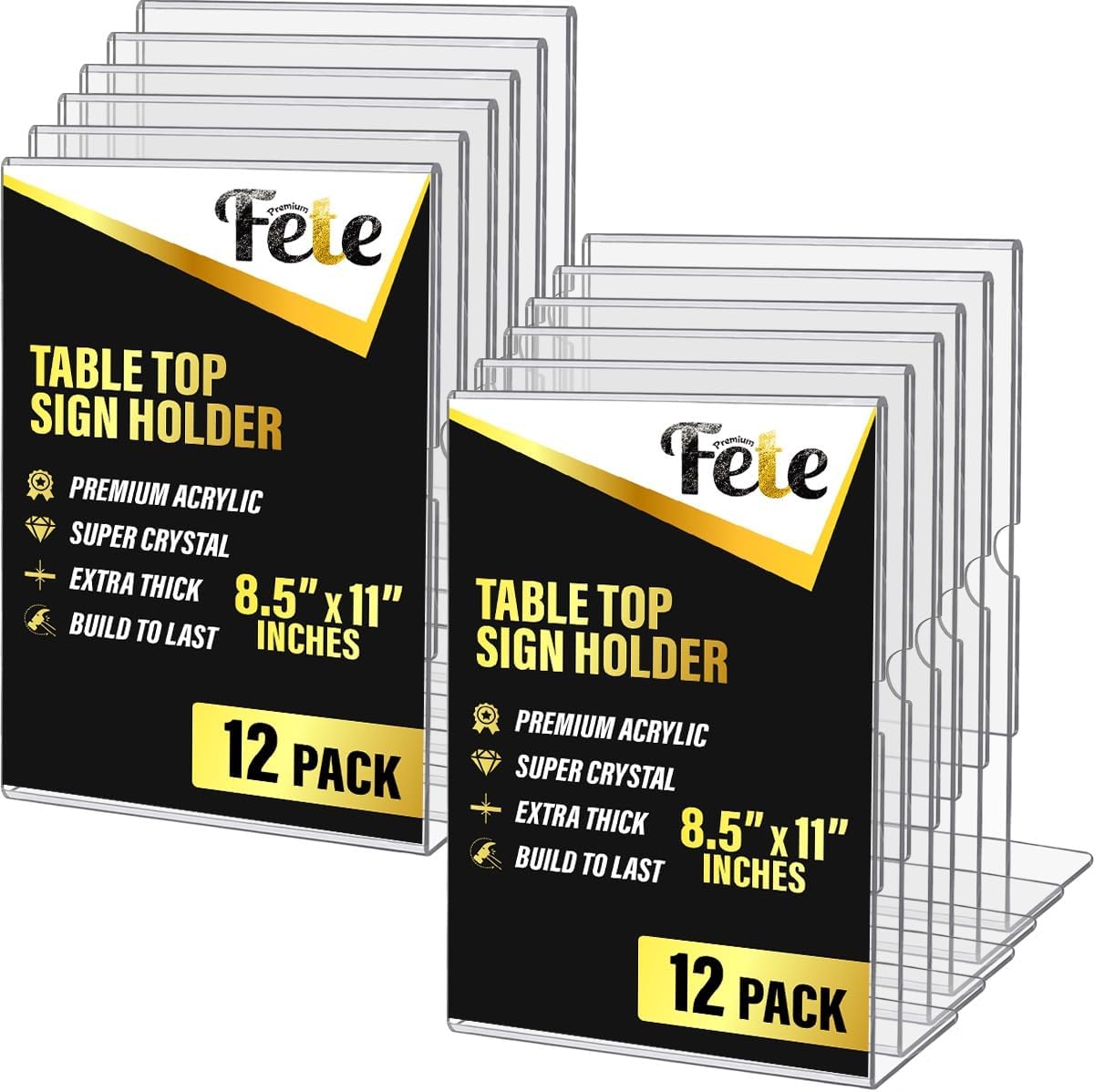 Amazon.com : Acrylic Sign Holder 8.5x11 with Vertical Slanted Back for ...