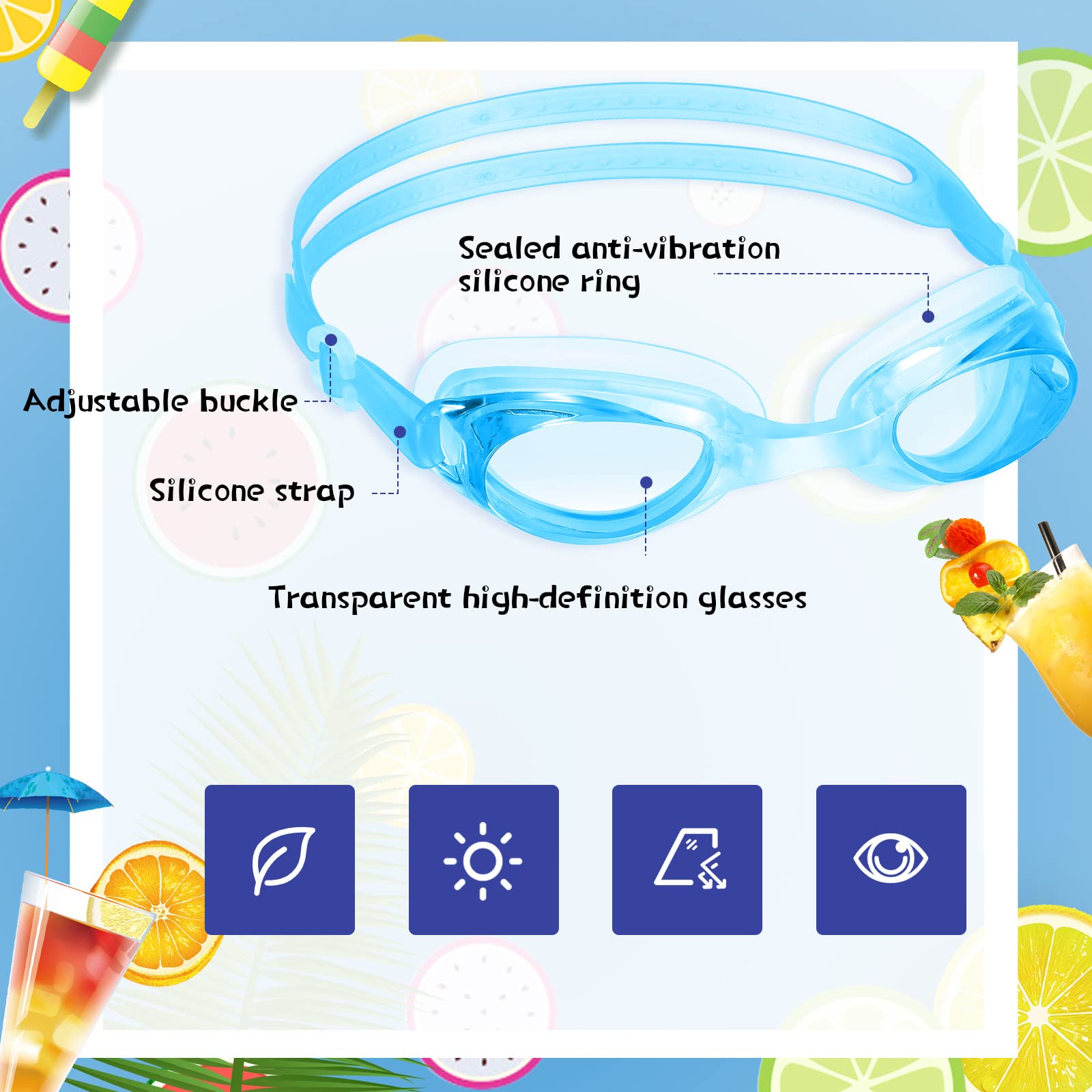 15 Packs Summer Swim Goggles Unisex Silicone Goggles for Swimming Women ...