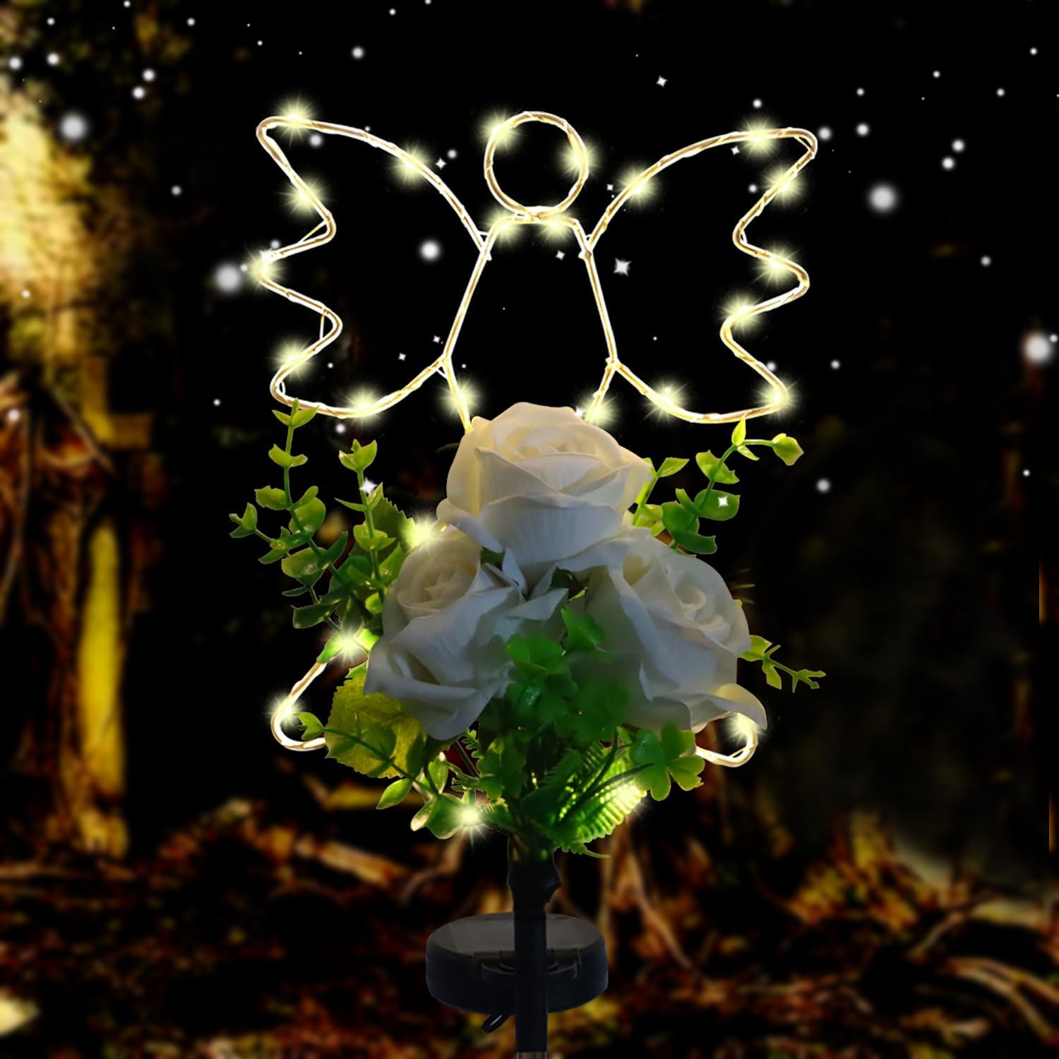 Amazon.com: Lmtcos Solar Angel Lights for Cemetery Decorations for ...