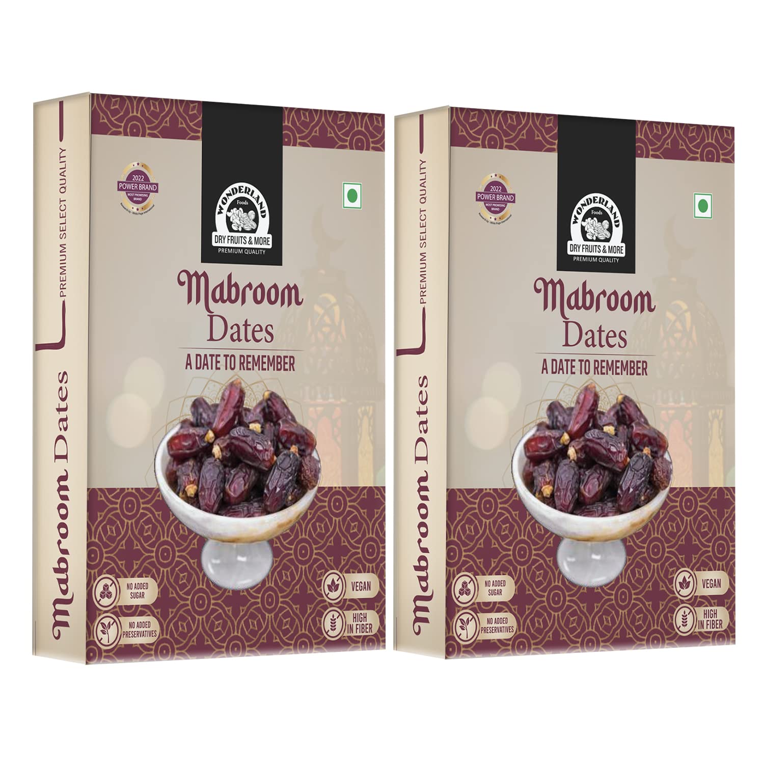 WONDERLAND FOODS Dry Fruits Mabroom Dates 400g (200gX2) Box | Healthy ...