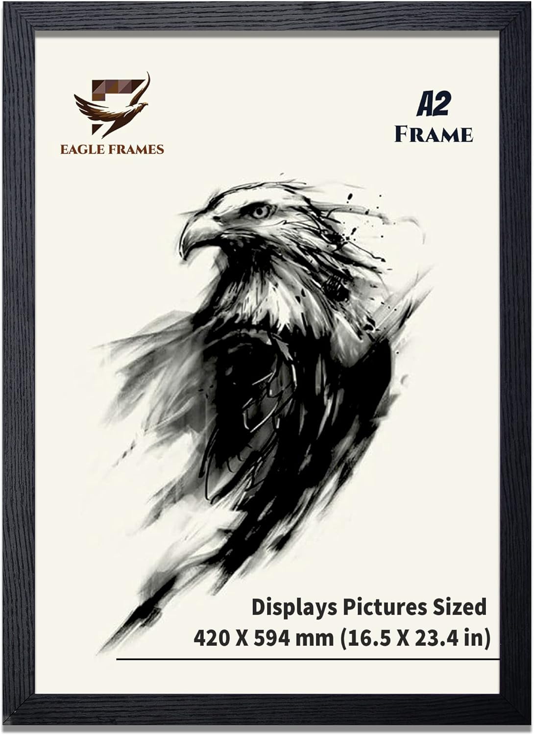 EAGLE FRAMES - Black Wooden Effect Photo Frames, 3cm Wide Premium ...