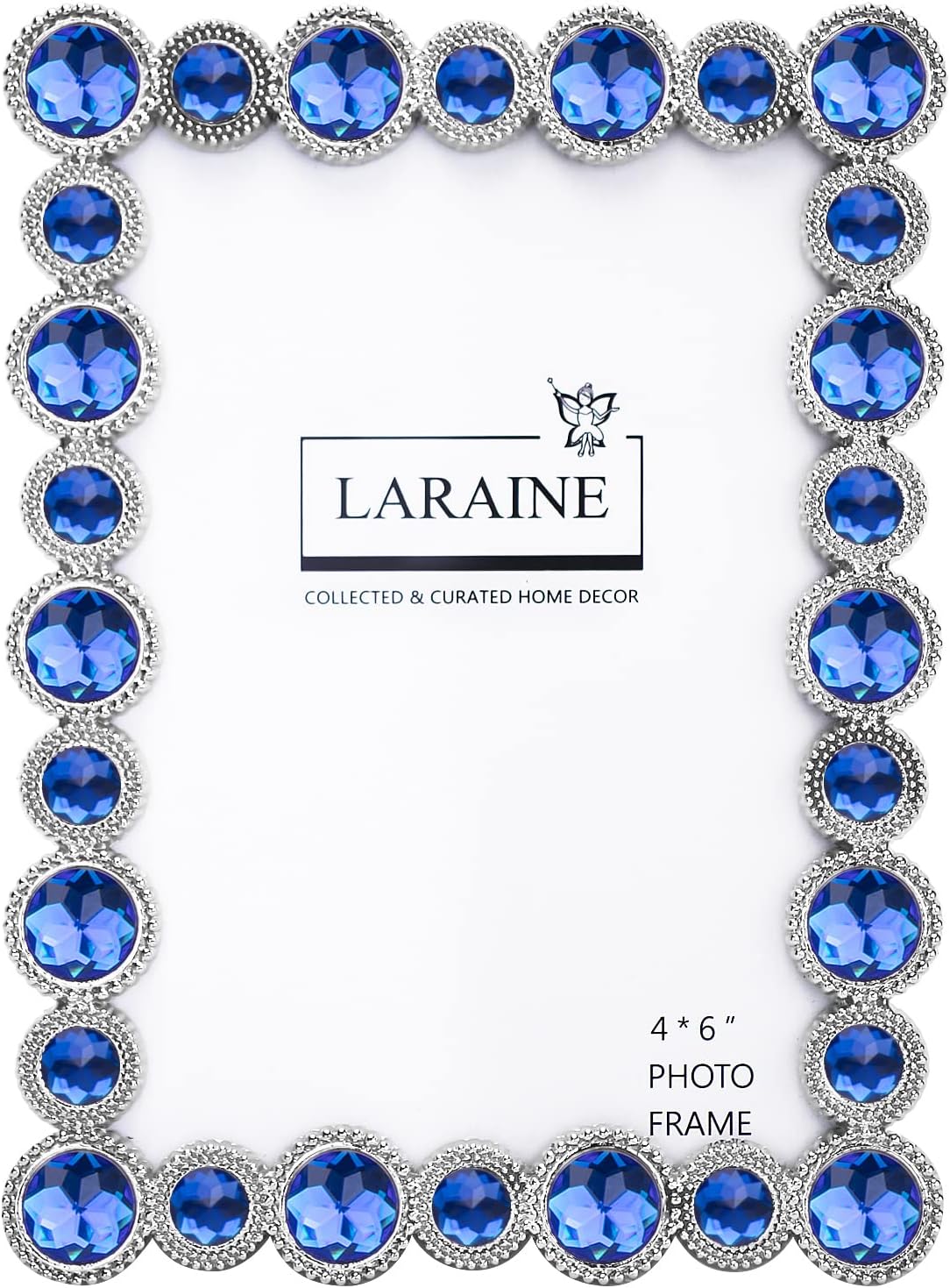 Amazon.com - Evenchae Mini Tabletop Picture Frame, Silver with Blue ...