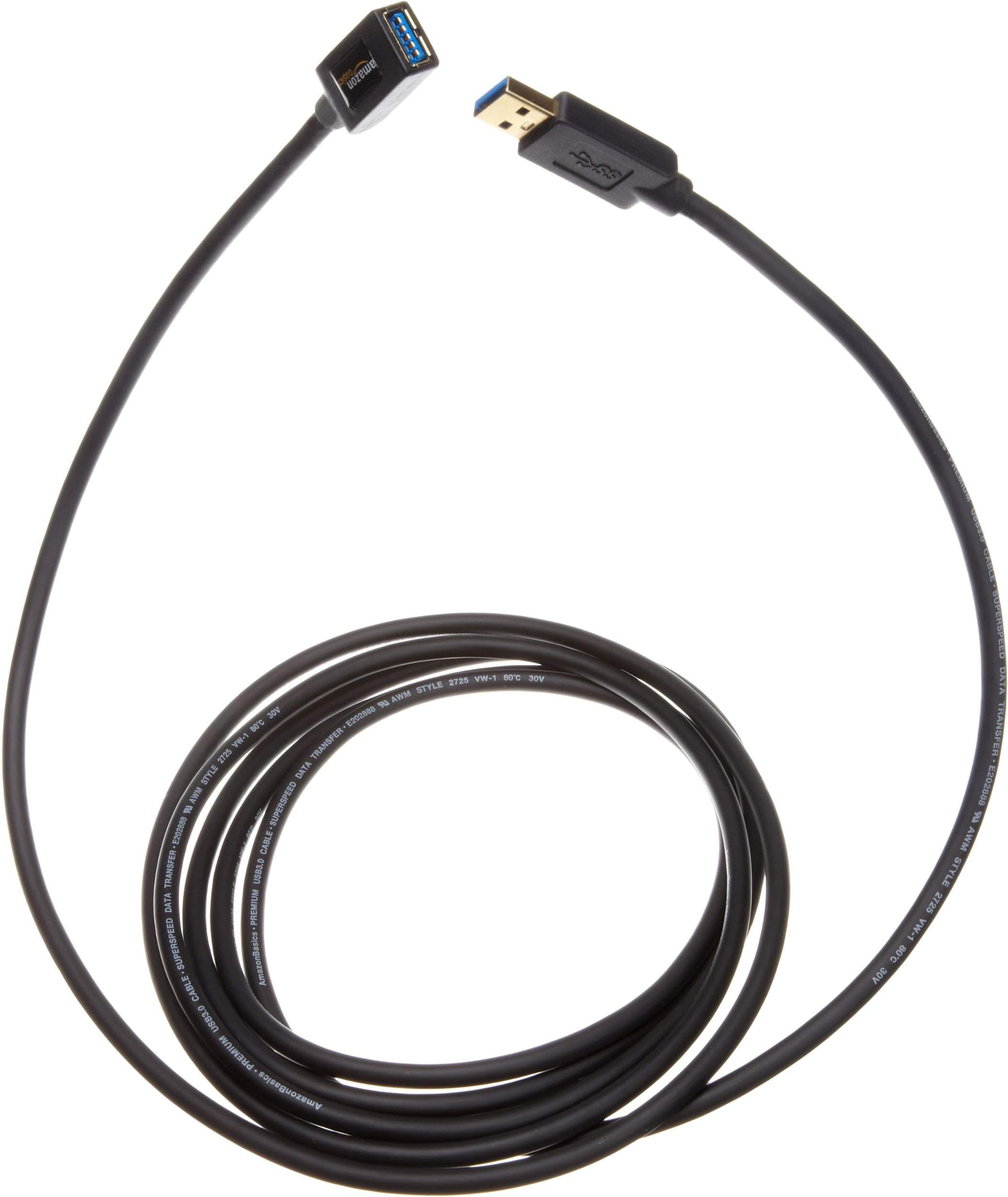 AKORD 3 m USB 2.0 Extension Cable - Black: Amazon.co.uk: Computers ...