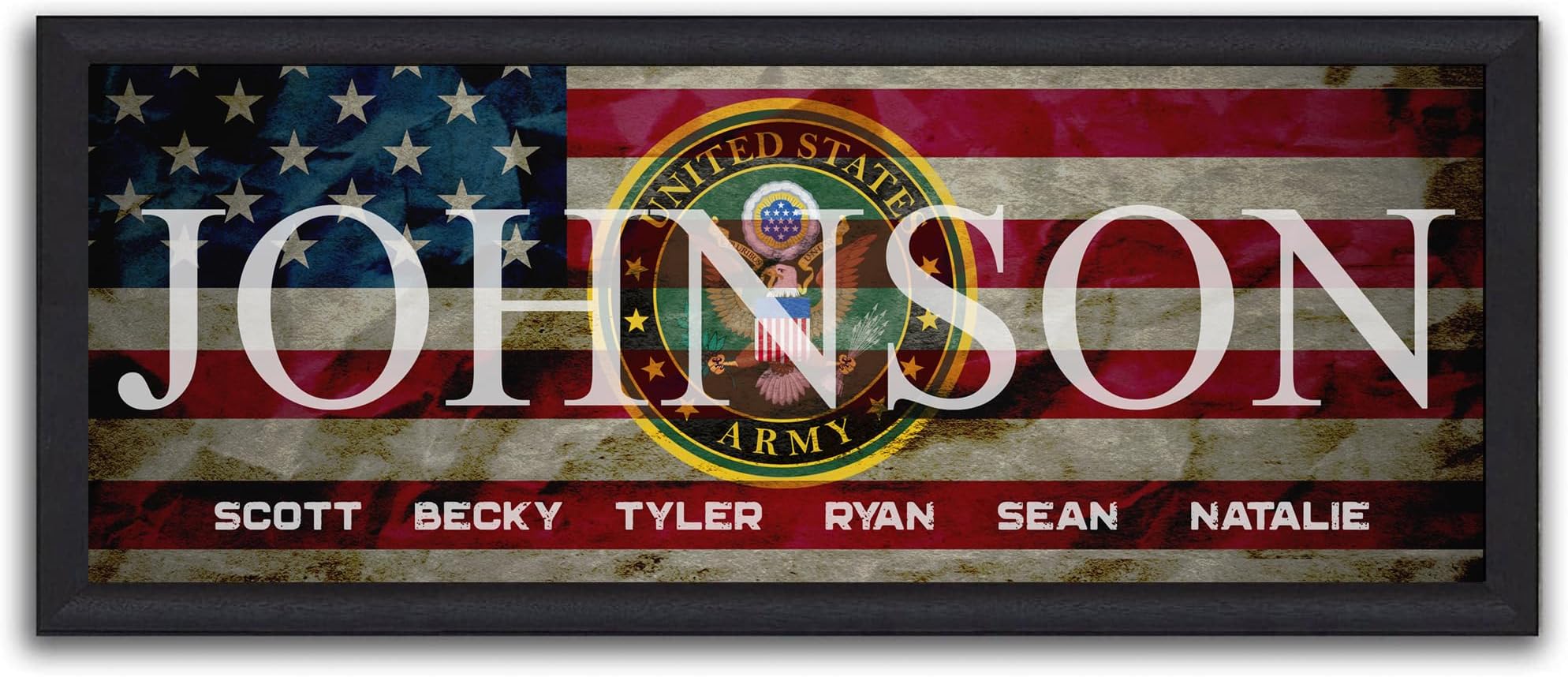 Amazon.com : VTR Nation Personalized US Army Canvas Print Custom Name ...