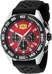 Amazon.com: Invicta Racing 43mm Stainless Steel Black + Steel Red dial ...