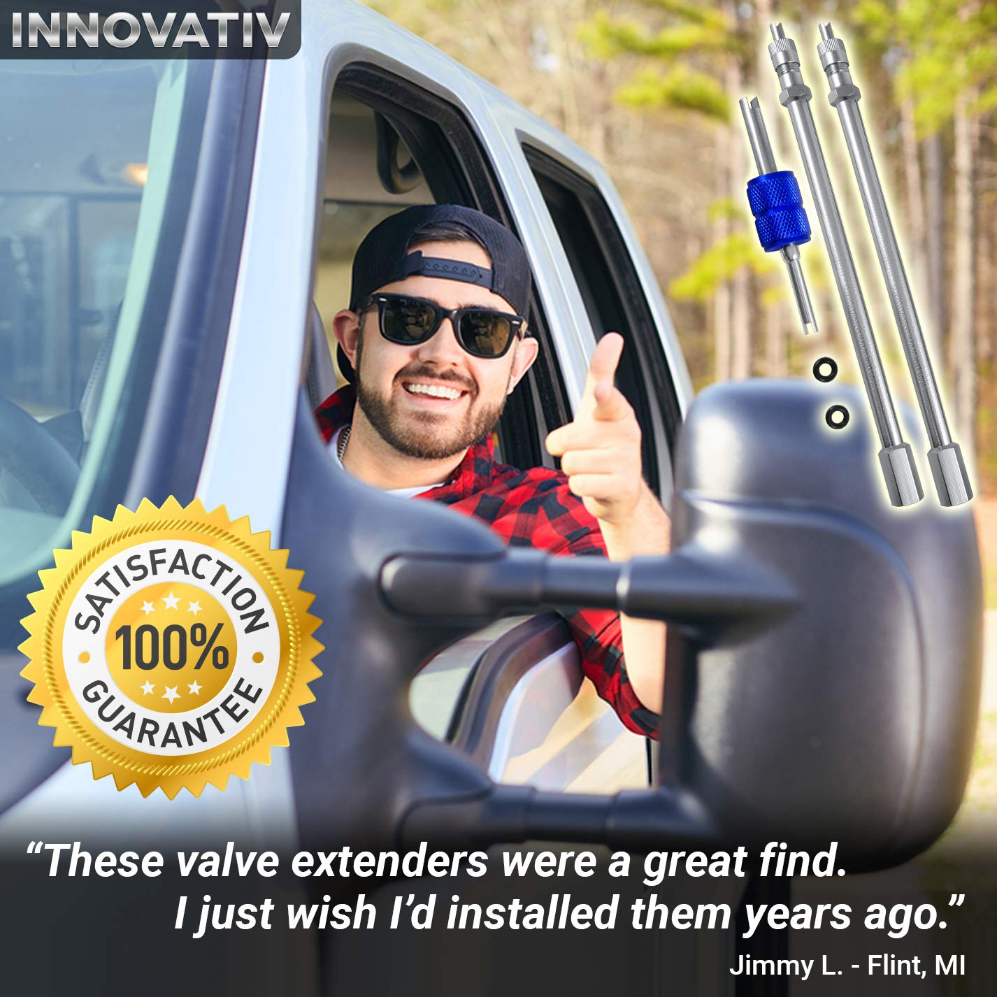 Buy 6 Inch Dually Valve Stem Extenders - 2 Pack - Easy Install, Heavy ...