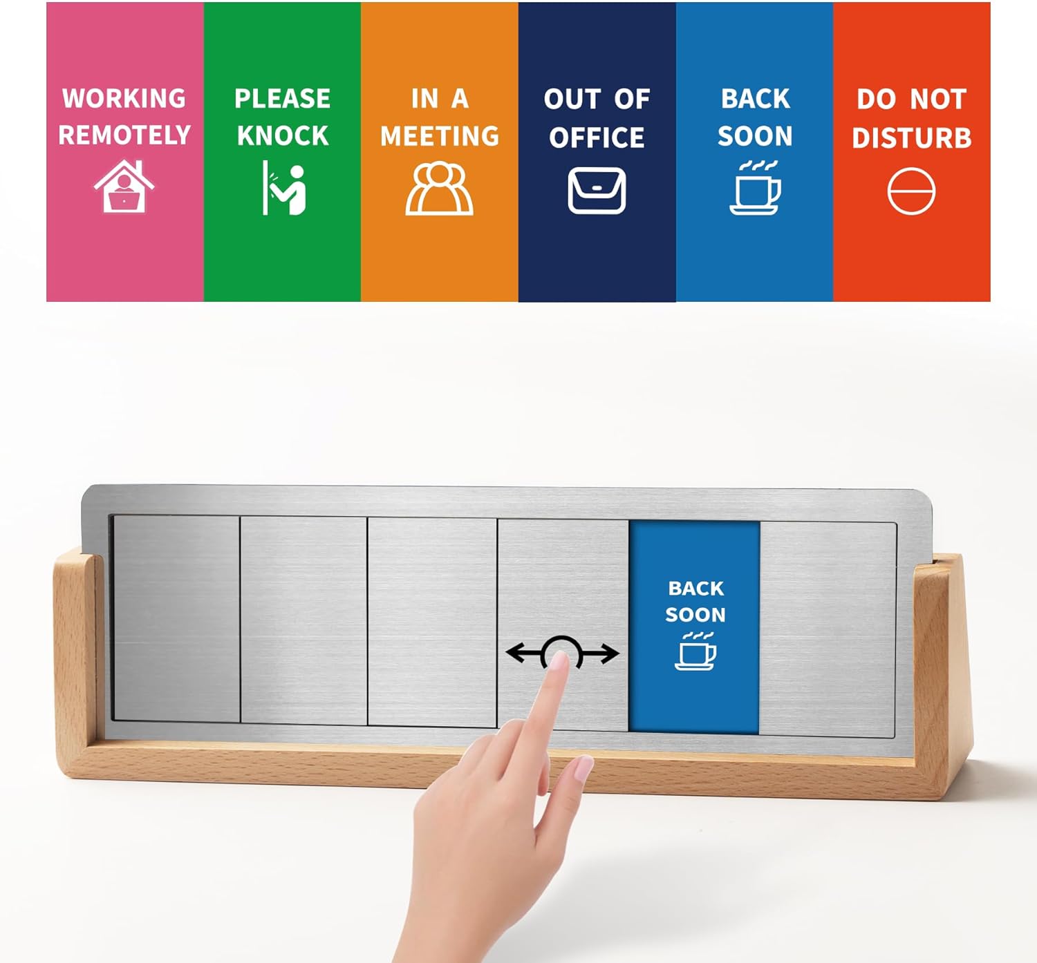 Amazon.com : EliteSign Office Desk Sign for 6 Options Slider, with Raw ...