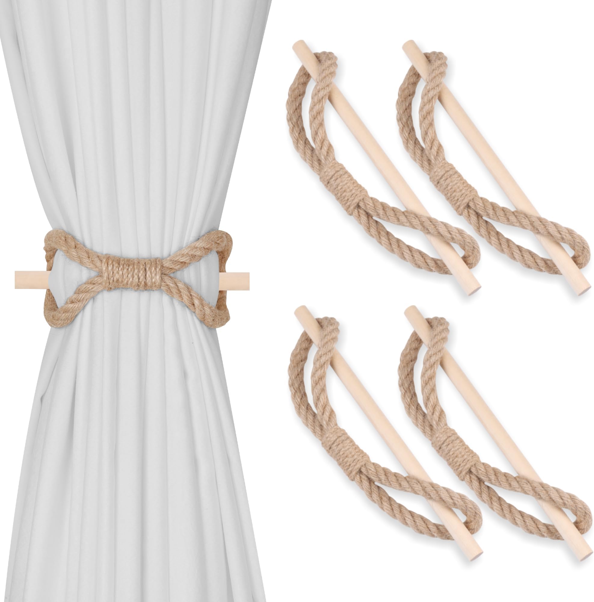 Amazon.com: Curtain Tiebacks Rustic Curtain Holdbacks Braided Curtain ...
