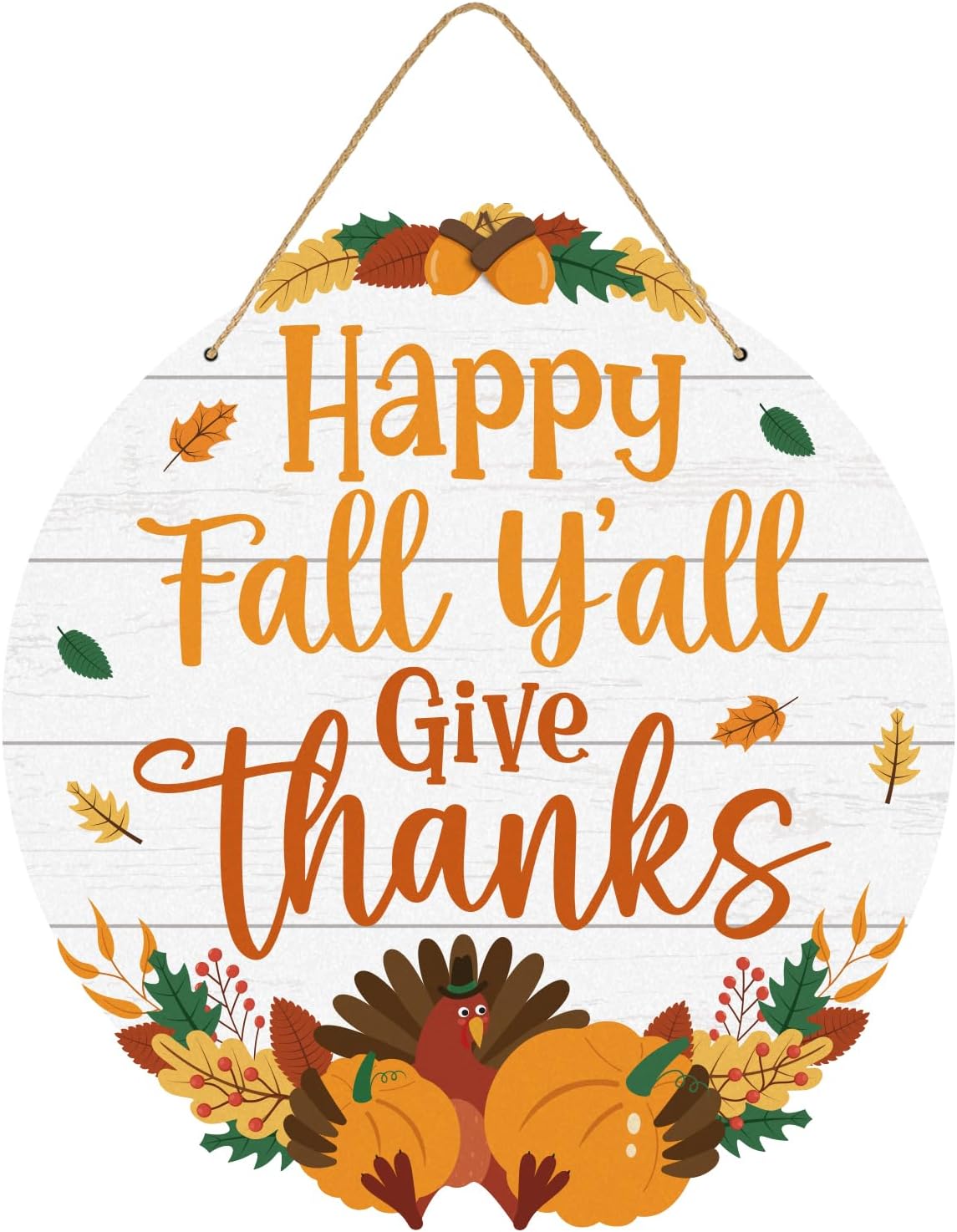 Amazon.com: Thanksgiving Decoration, Happy Fall Yall Wood Door Sign ...
