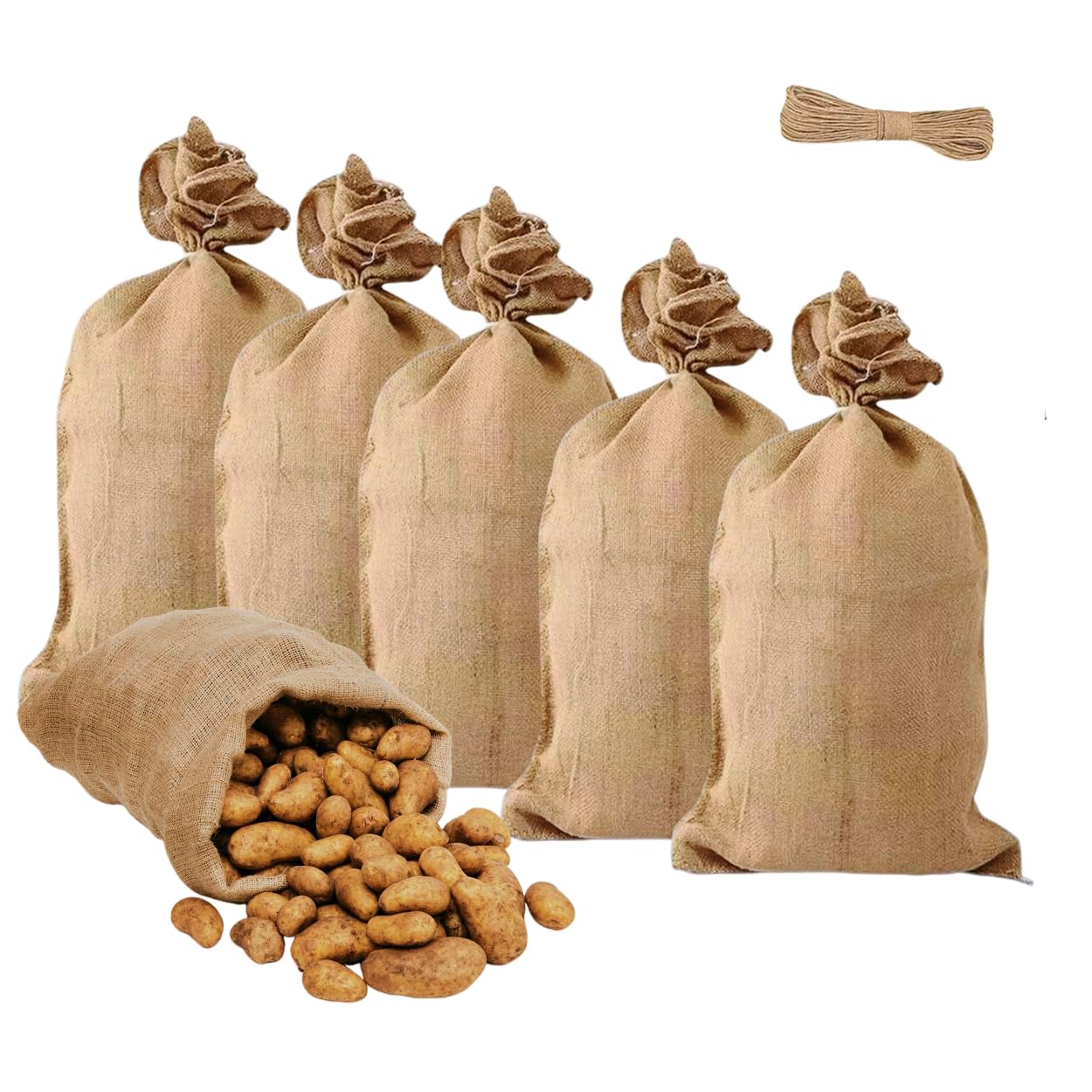 Amazon.com: 6 Pack Burlap Bags, 19.5 × 35 inch Potato Sack Race Bags ...