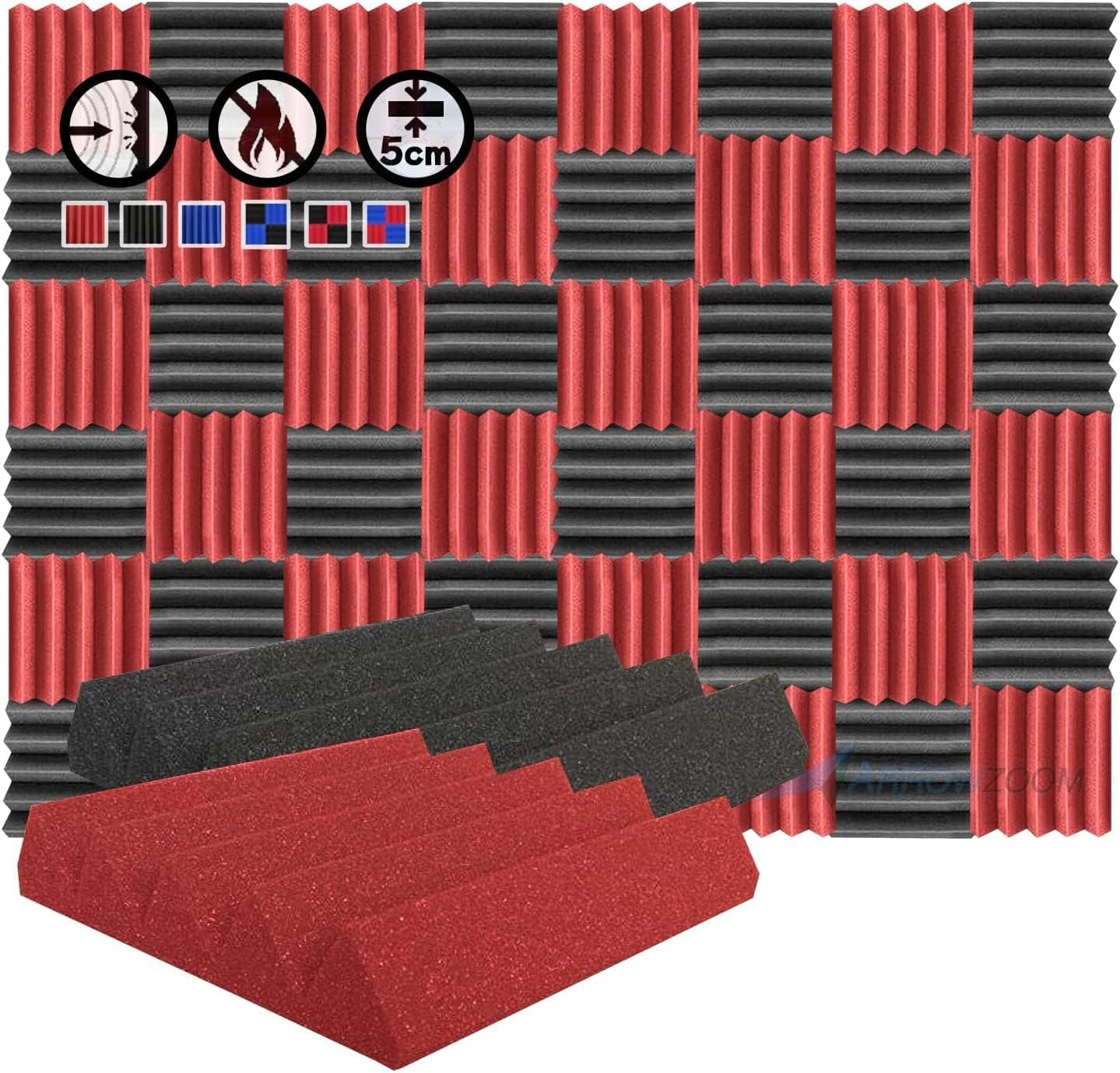 Arrowzoom 48 Acoustic Panels Wedge Sound Absorbing Acoustic Treatment ...