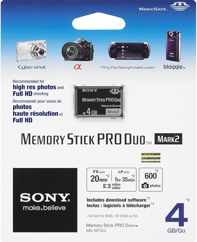 Amazon.com: Sony 4 GB Memory Stick ProDuo MSMT4G/TQ1 (Black) : Electronics